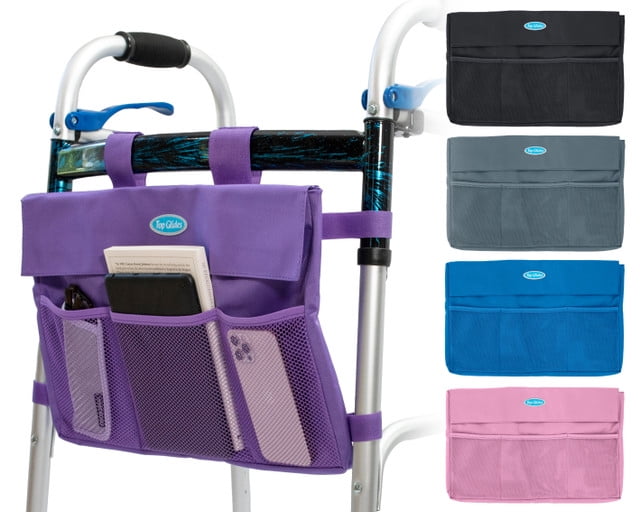 Top Glides Extra-Large Universal 6-Pocket Walker Bag/Tote/Pouch (Purple ...