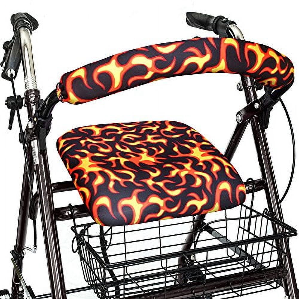 Top Glides "Red Hot Flames" Universal Rollator Walker Seat and Backrest ...