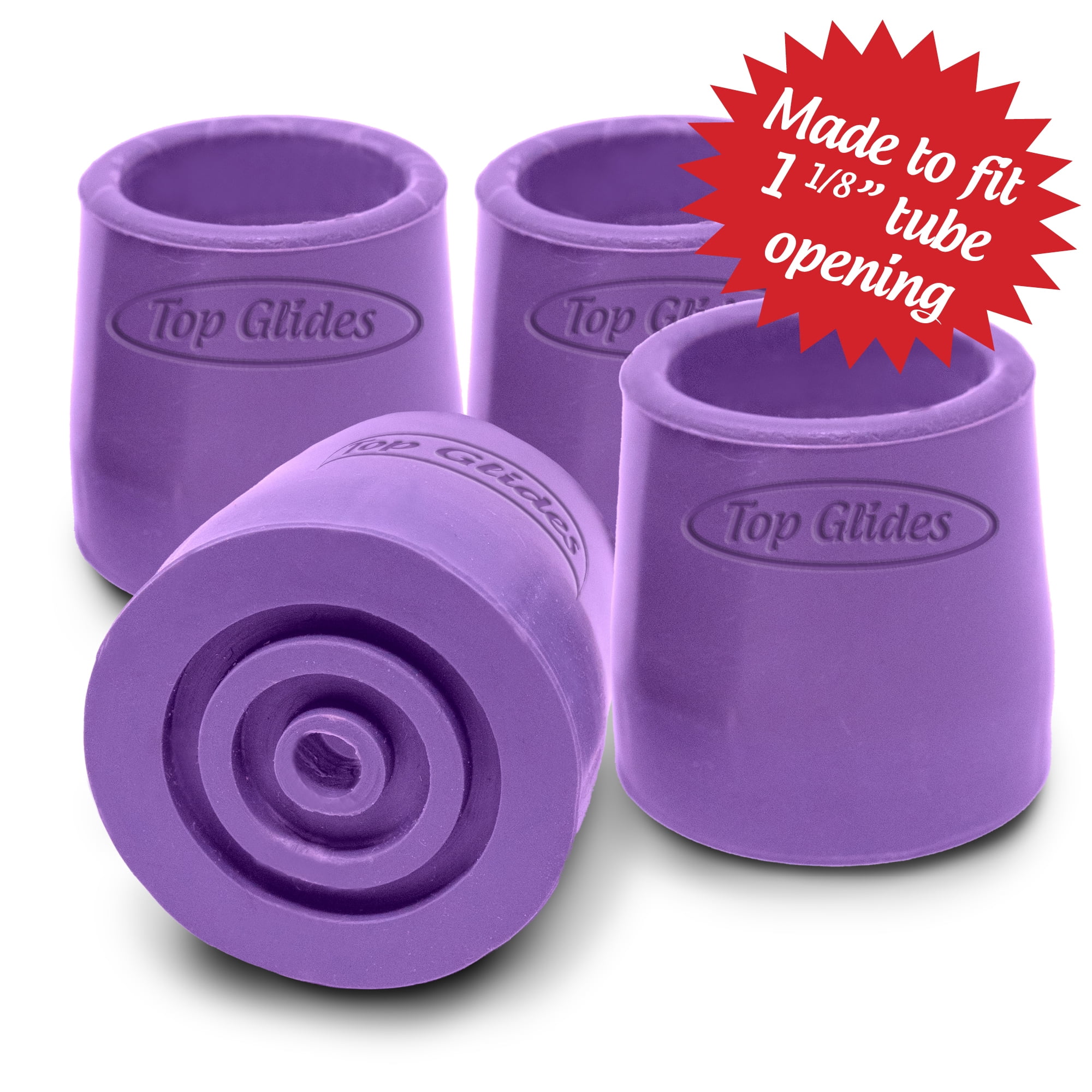 Top Glides Steel-Reinforced 1 1/8" Rubber Tips, 2 Pairs, Purple ...