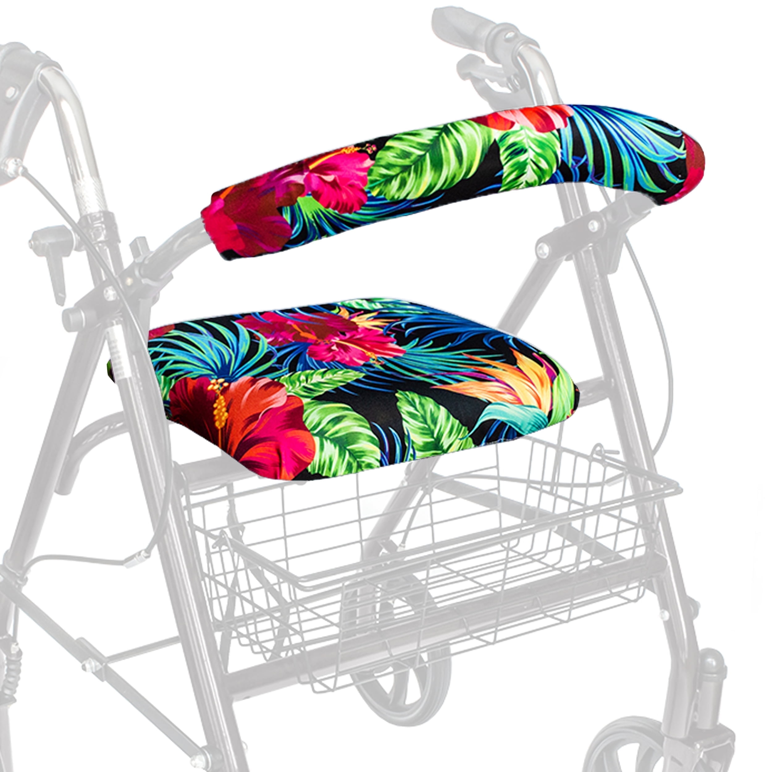 Top Glides Universal Rollator Walker Seat and Backrest Covers, Tropical ...