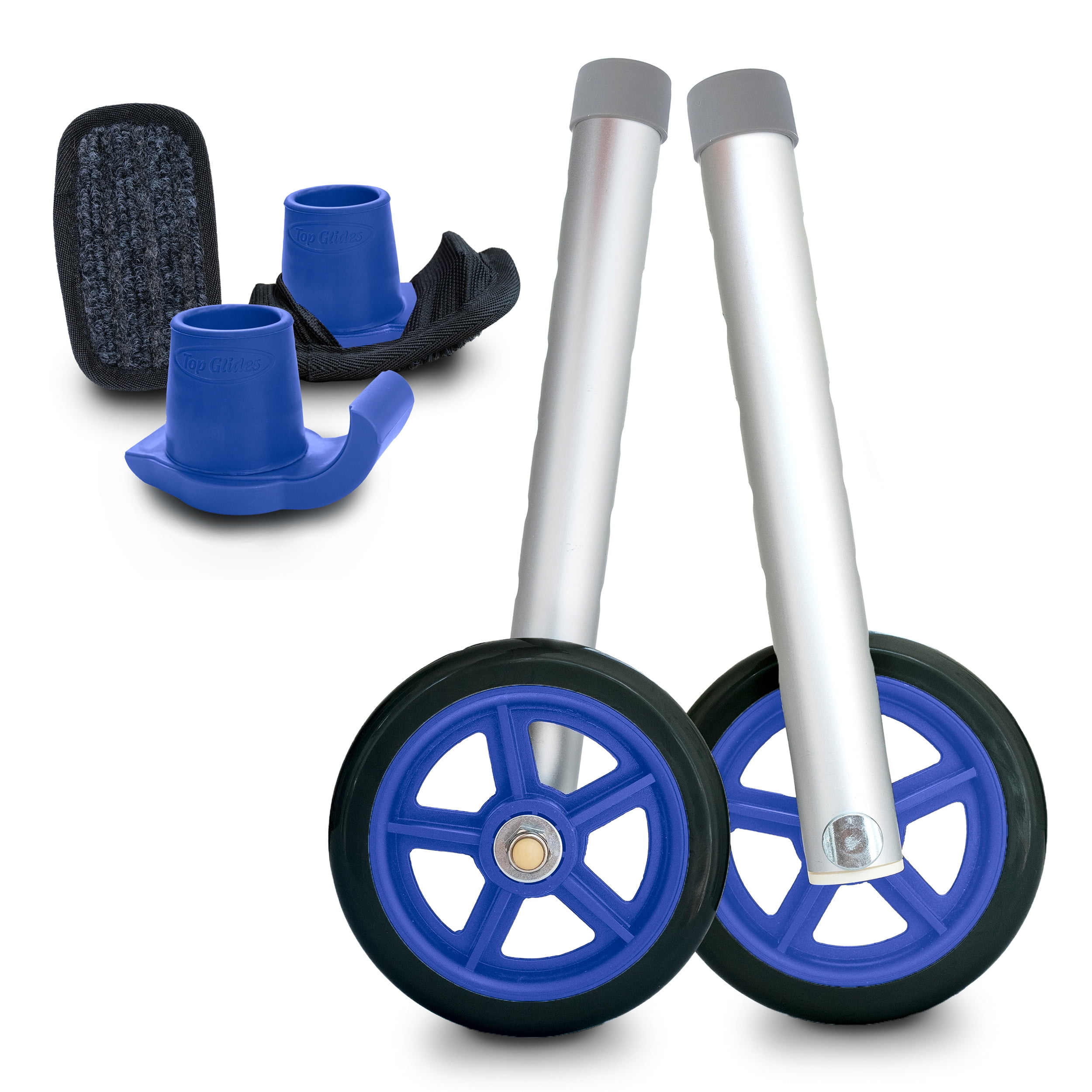 Top Glides Walker Wheel Kit with Heavy Duty Ski Glides, Blue - Walmart.com