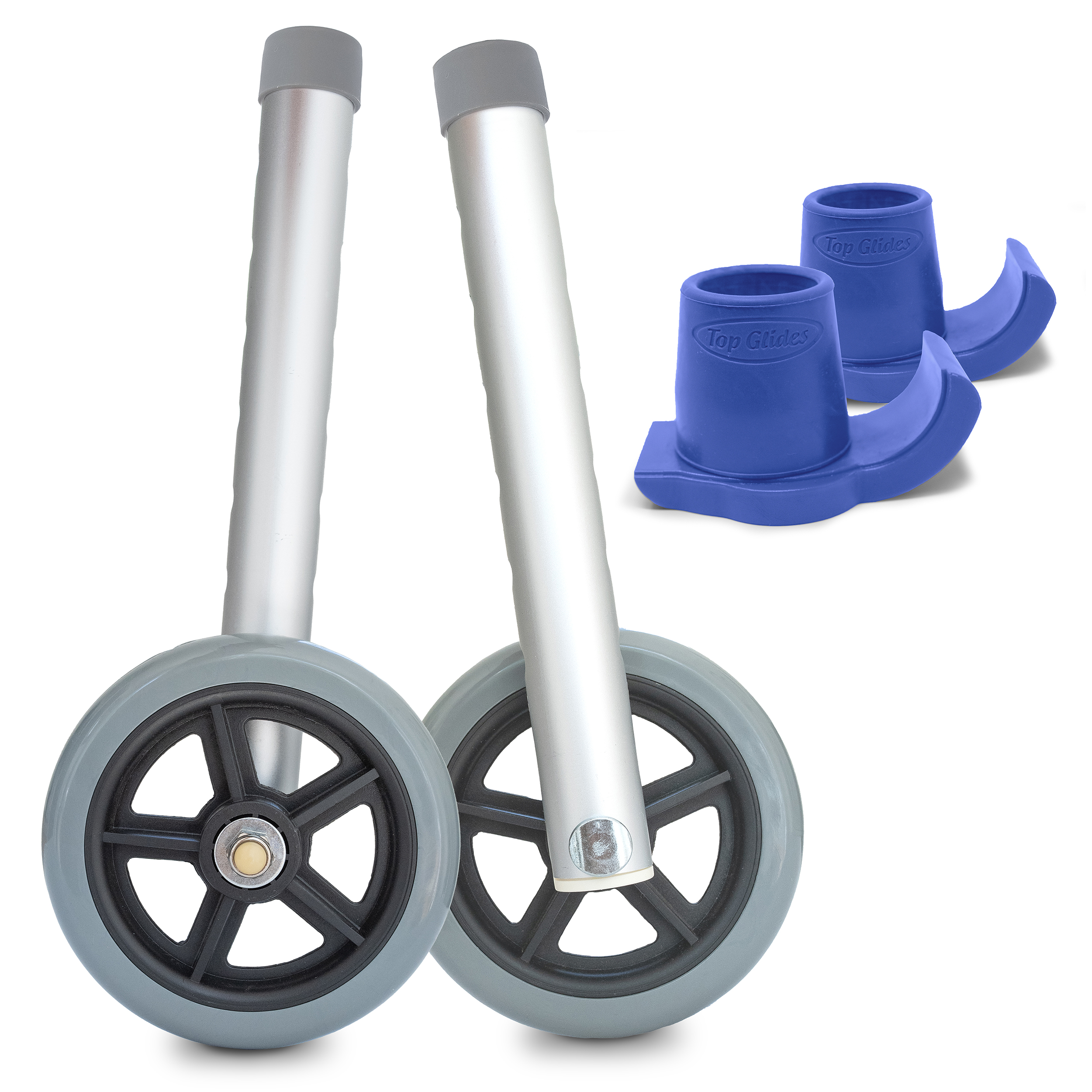 Top Glides Walker Wheel Kit with Heavy Duty Ski Glides, Blue - Walmart.com