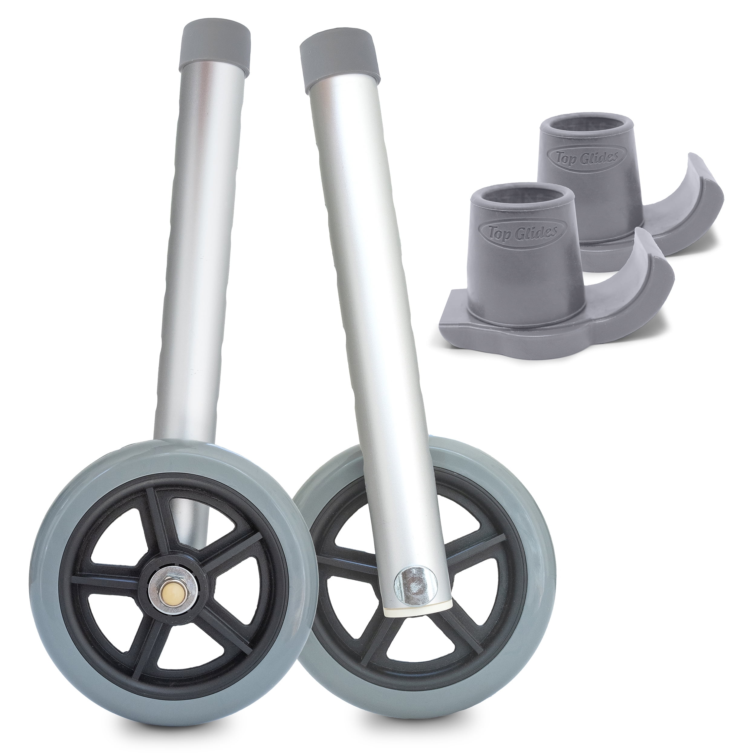 Top Glides Walker Wheel Kit with Heavy Duty Ski Glides, Gray - Walmart.com