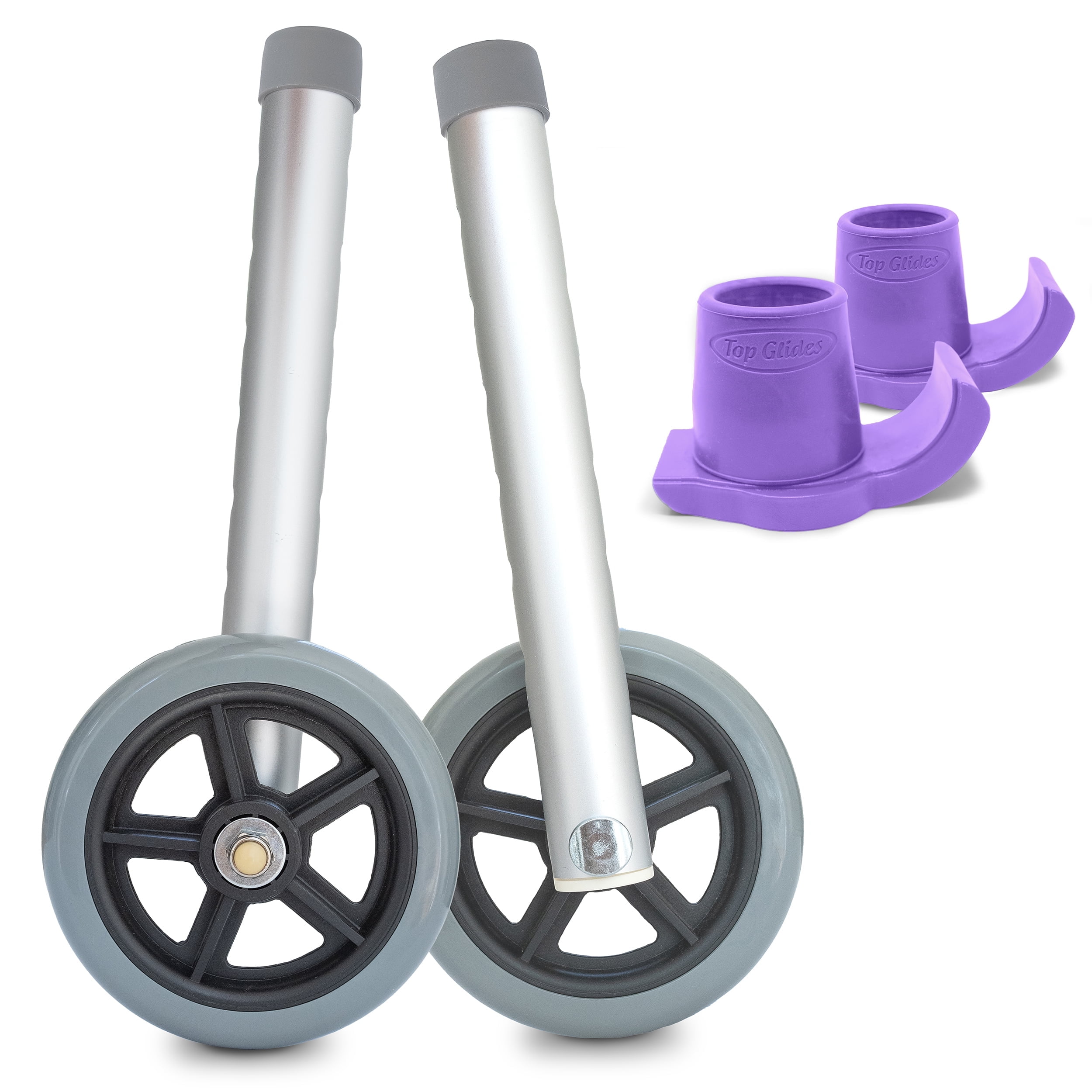 Top Glides Walker Wheel Kit with Heavy Duty Ski Glides, Purple ...