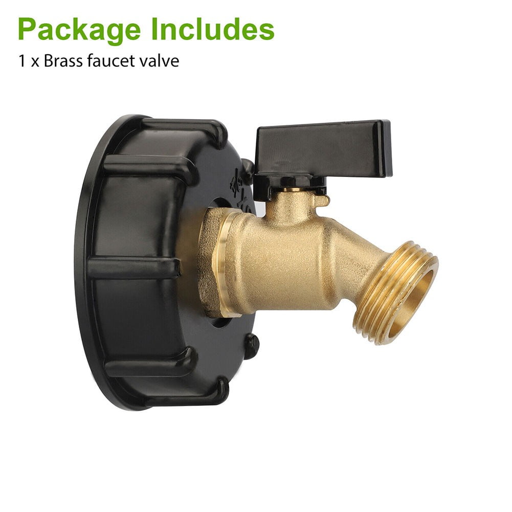 Top Grade 330 Gallon IBC Tote Water Tank Adapter with Brass Hose Faucet ...