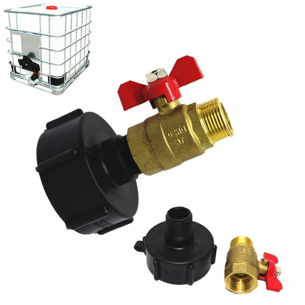 Top Grade 330 Gallon IBC Tote Water Tank Adapter with Brass Hose Faucet ...