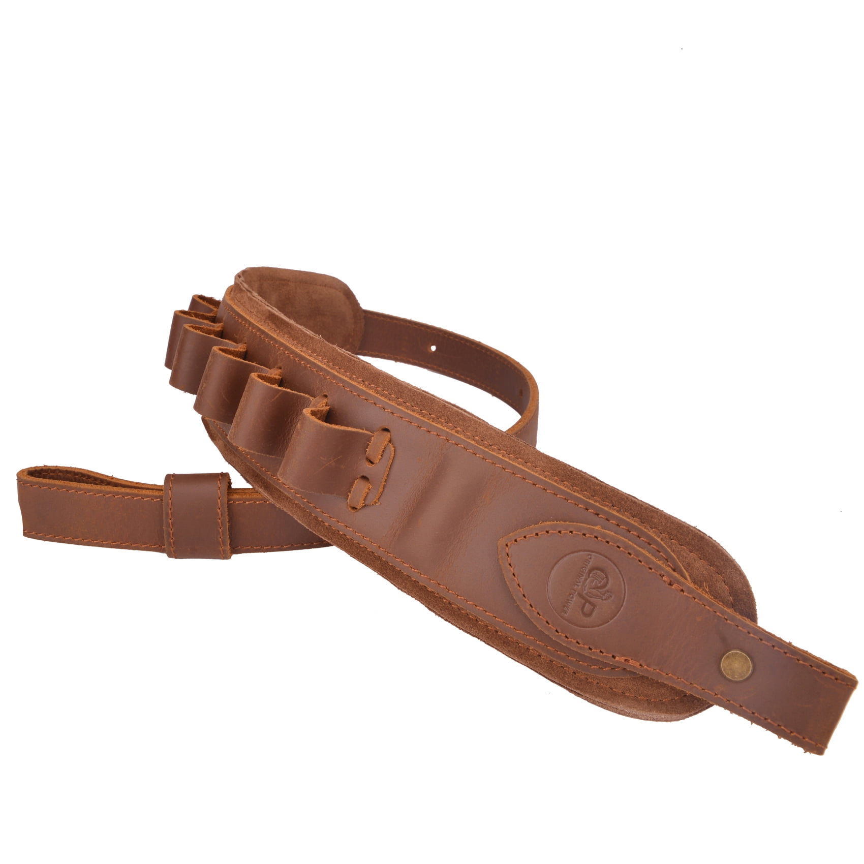 Top Grain Leather Ammo Holder Shotgun Sling for 12 Gauge Adjustable ...