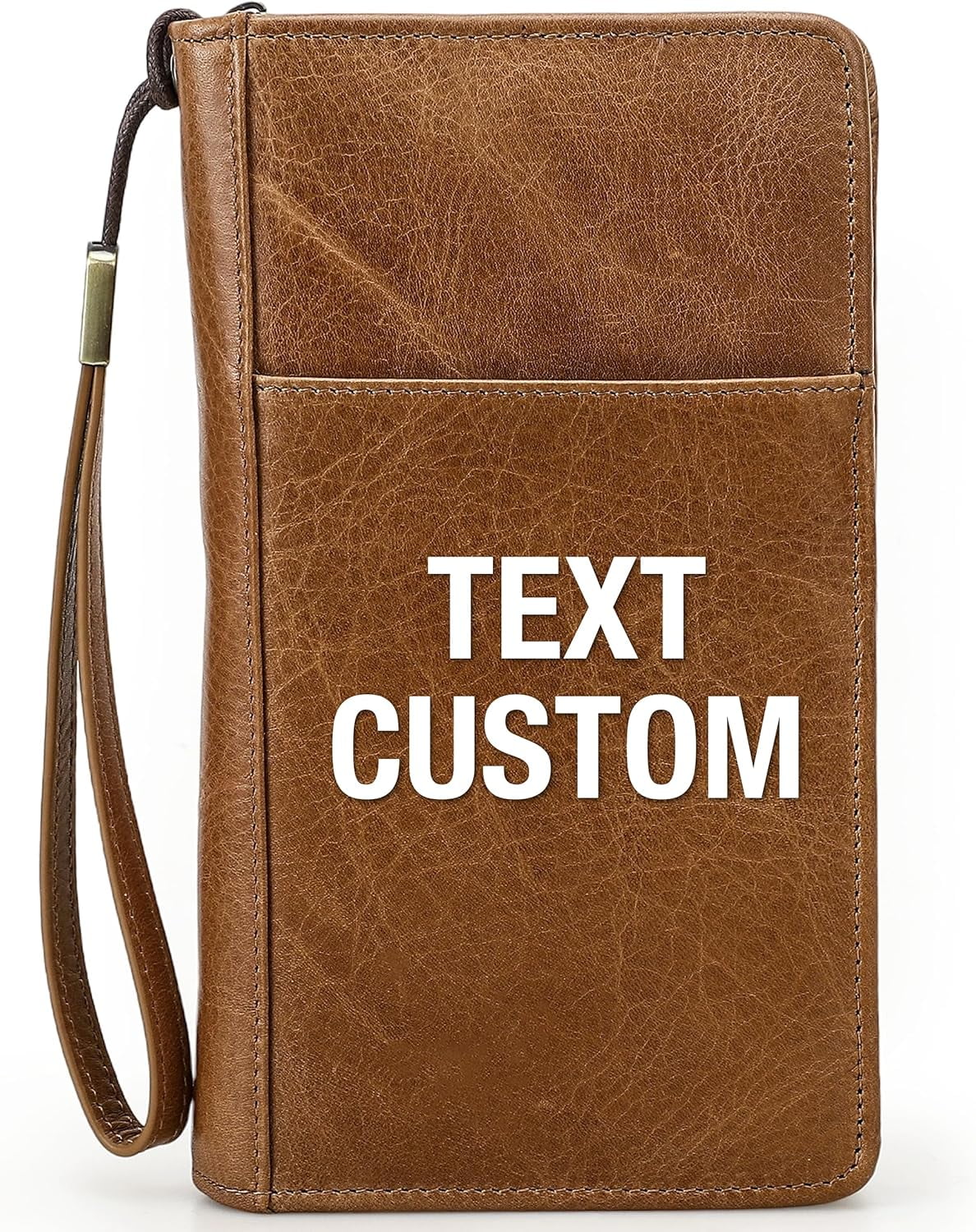 Top Grain Leather Customizable Travel Passport Wallet Holder for Man ...