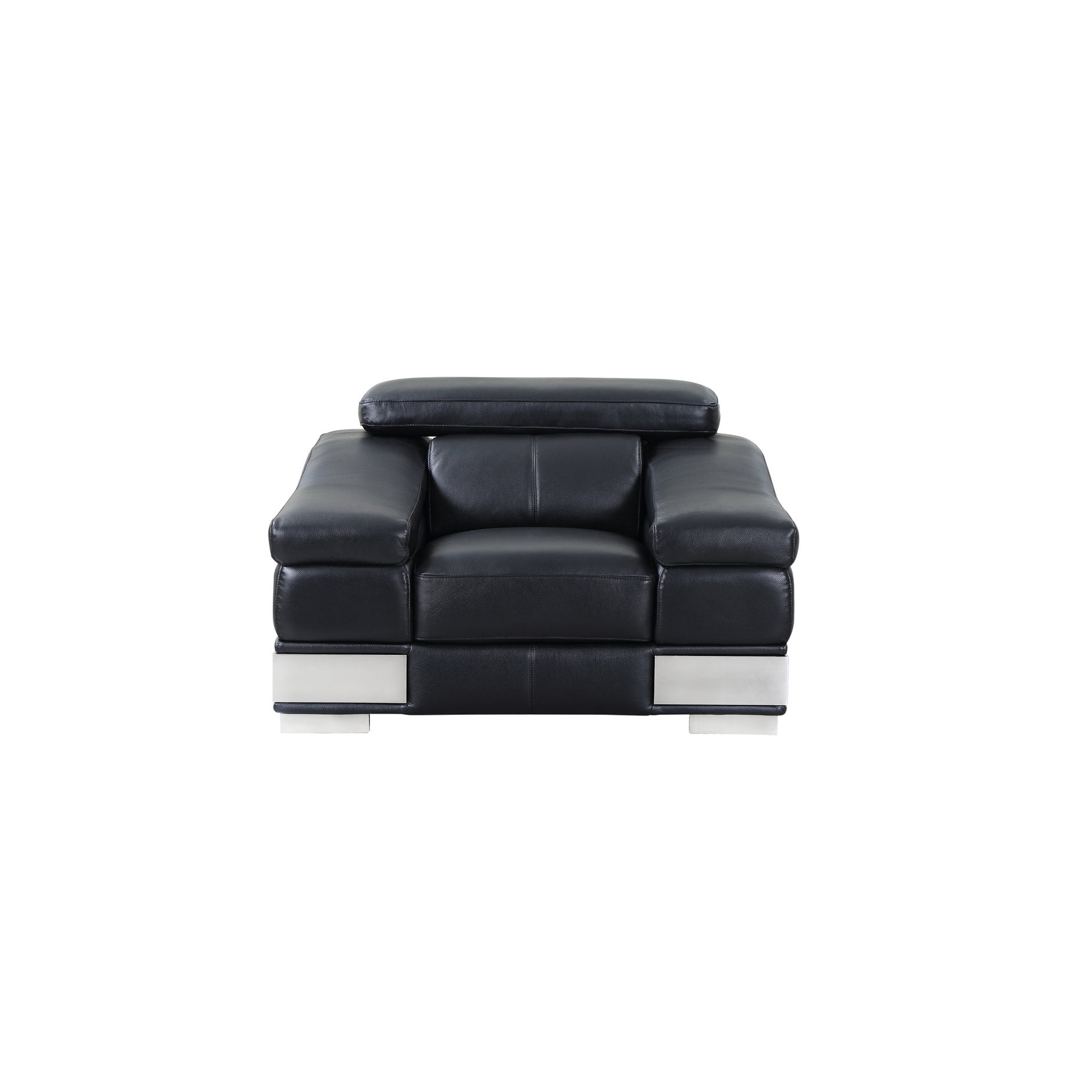 Top Grain Leather Lounge Chair | Balcony Sunbathing | Chrome-plated ...
