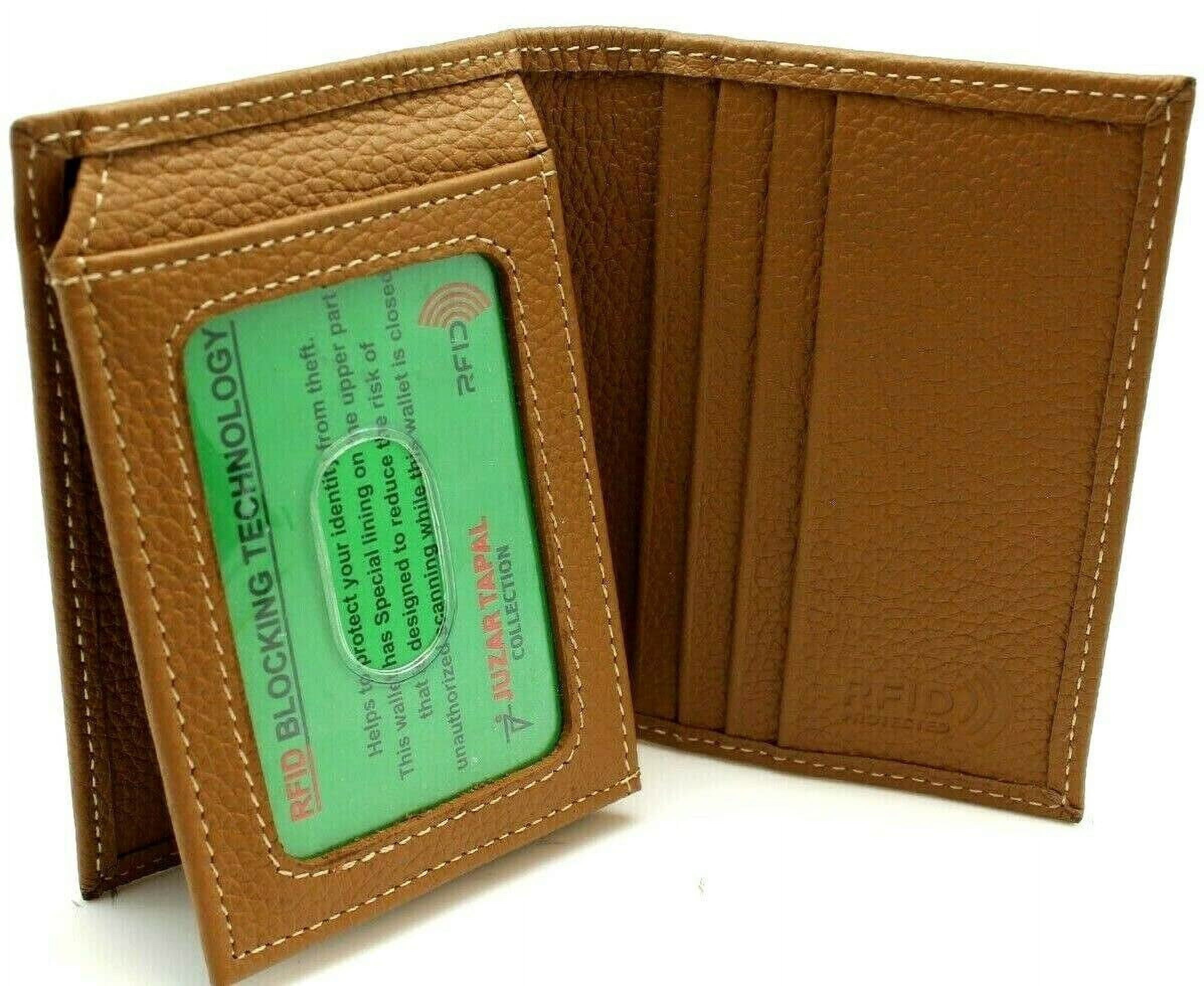 Top Grain Leather Wallet L-Fold Credit Card Holder RFID Blocking ...