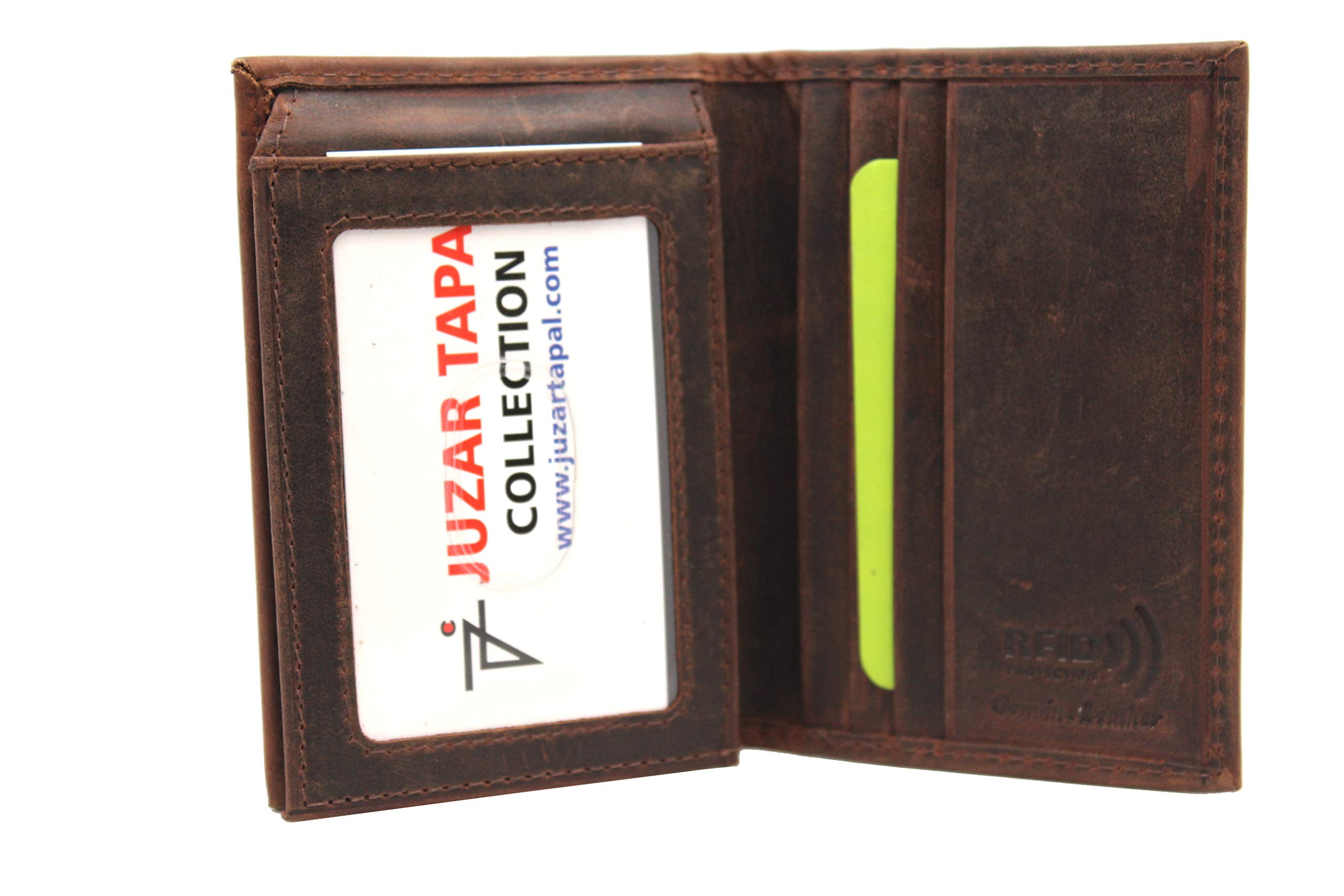 Top Grain Leather Wallet L-Fold ID Card Case Holder Wallet RFID ...