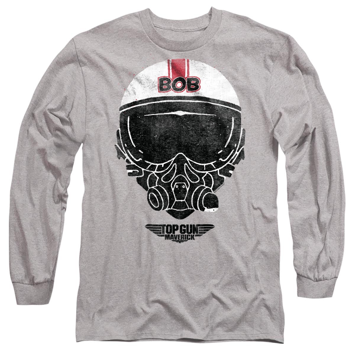 Top Gun Bob Helmet Unisex Adult Long-Sleeve T Shirt, Athletic Heather ...