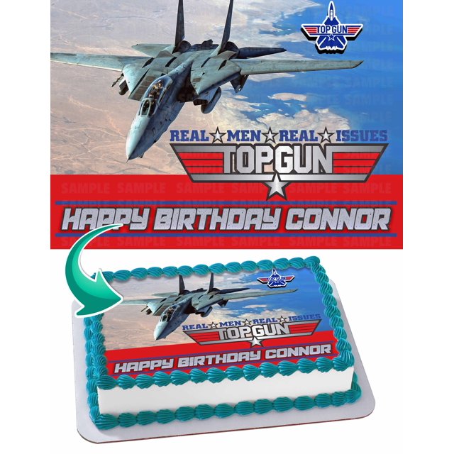 Top Gun Edible Image Cake Topper Personalized Birthday Sheet Frosting 1 ...