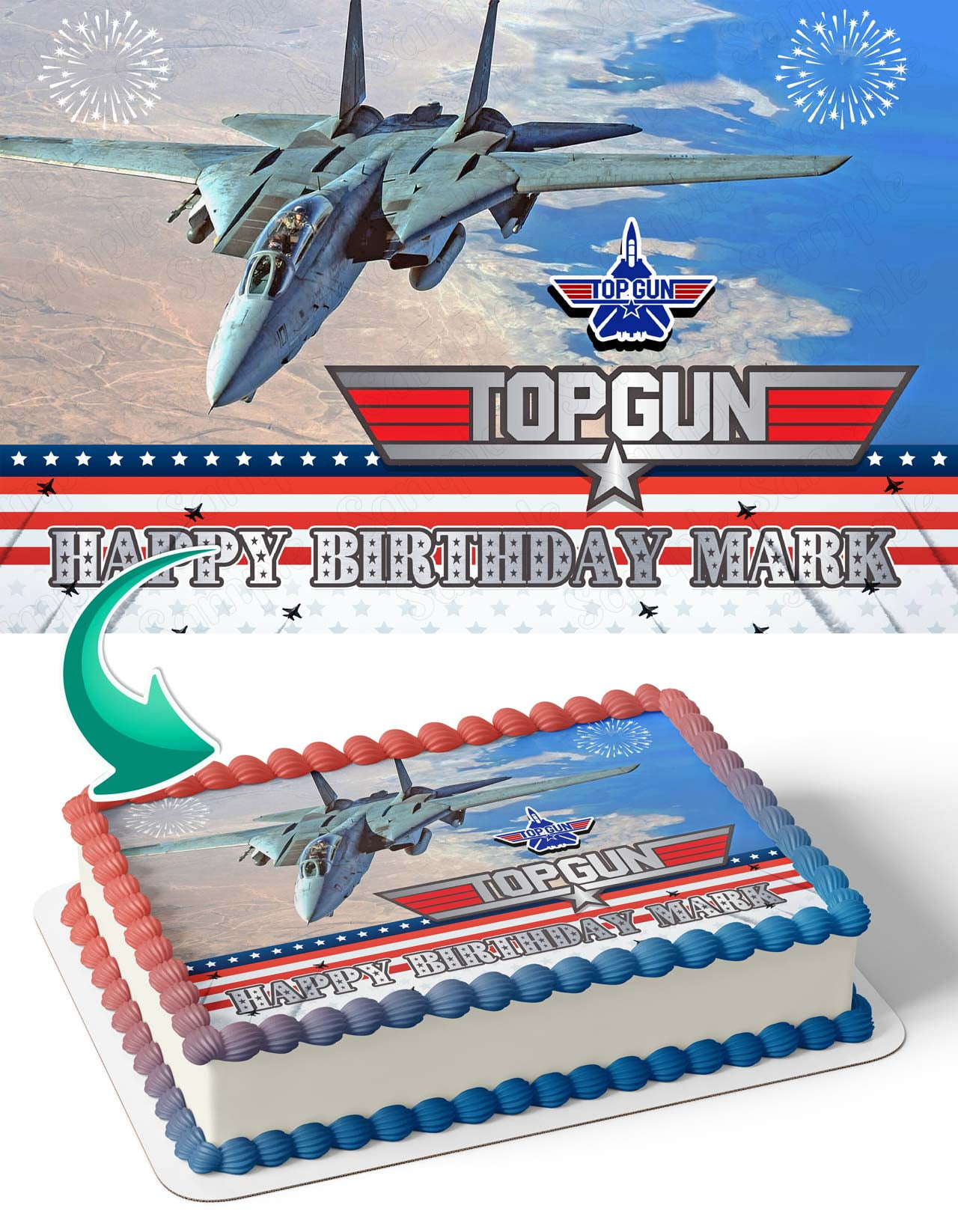 Top Gun Kids Jets Fighter Planes Birthday Decorations, Edible Cake ...
