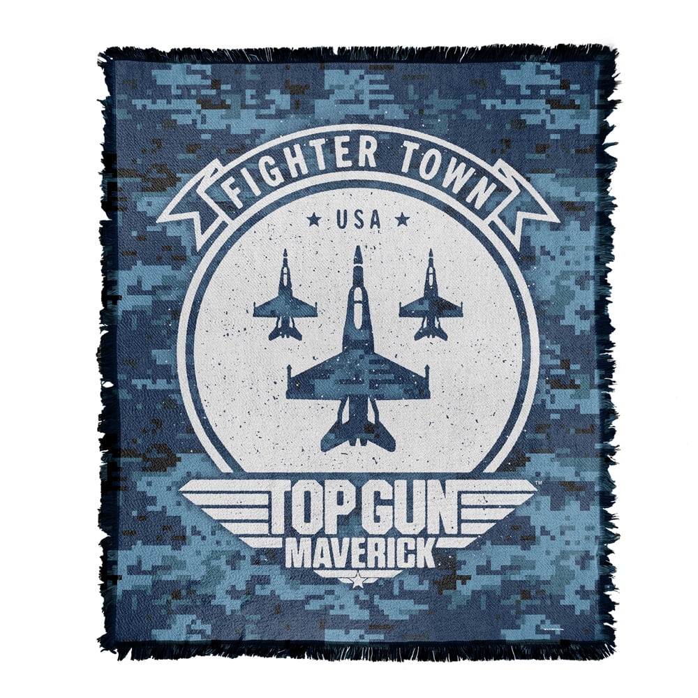 Top Gun: Maverick Blanket, 50"x60" Fighter Town USA Woven Tapestry ...