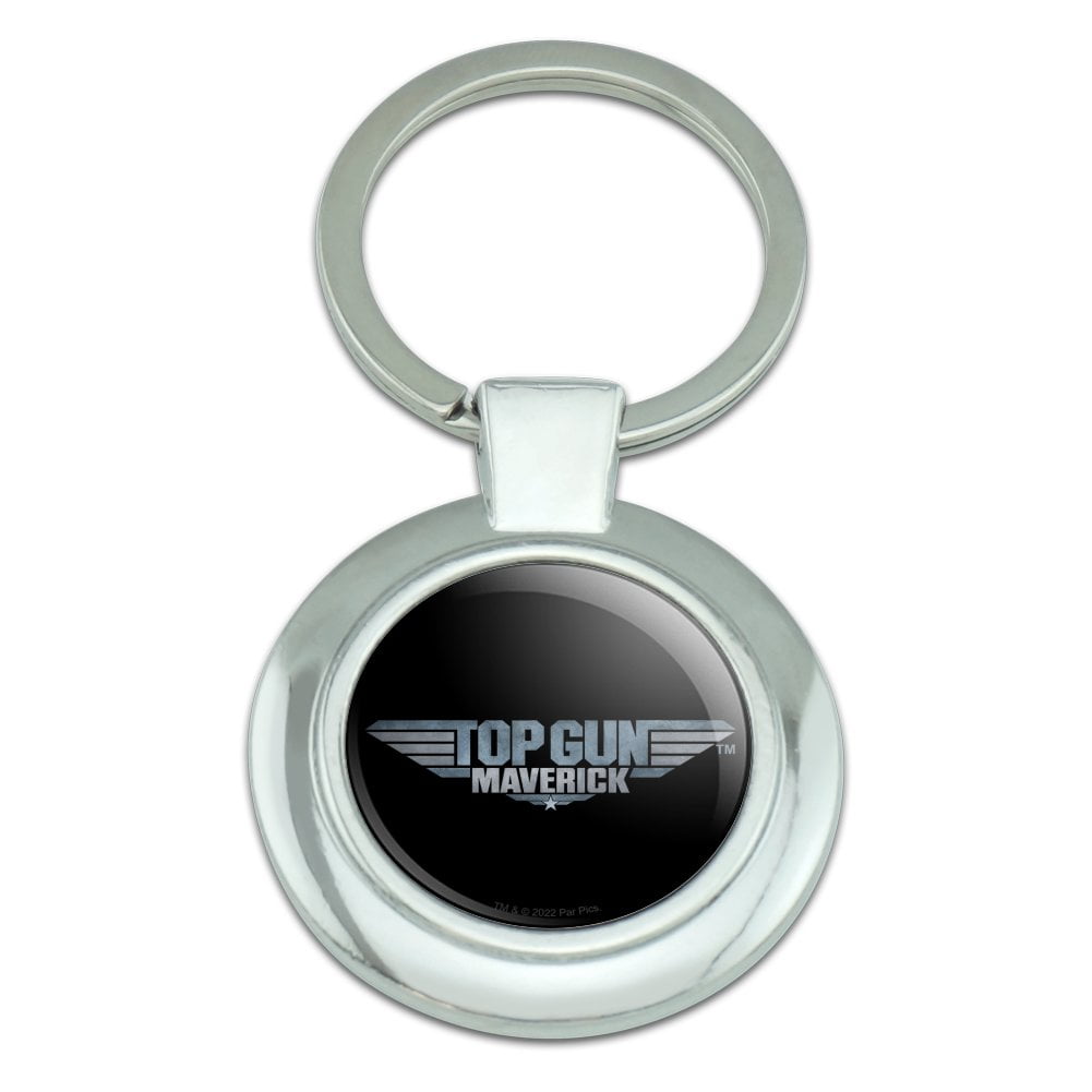 Top Gun: Maverick Logo Keychain Classy Round Chrome Plated Metal ...