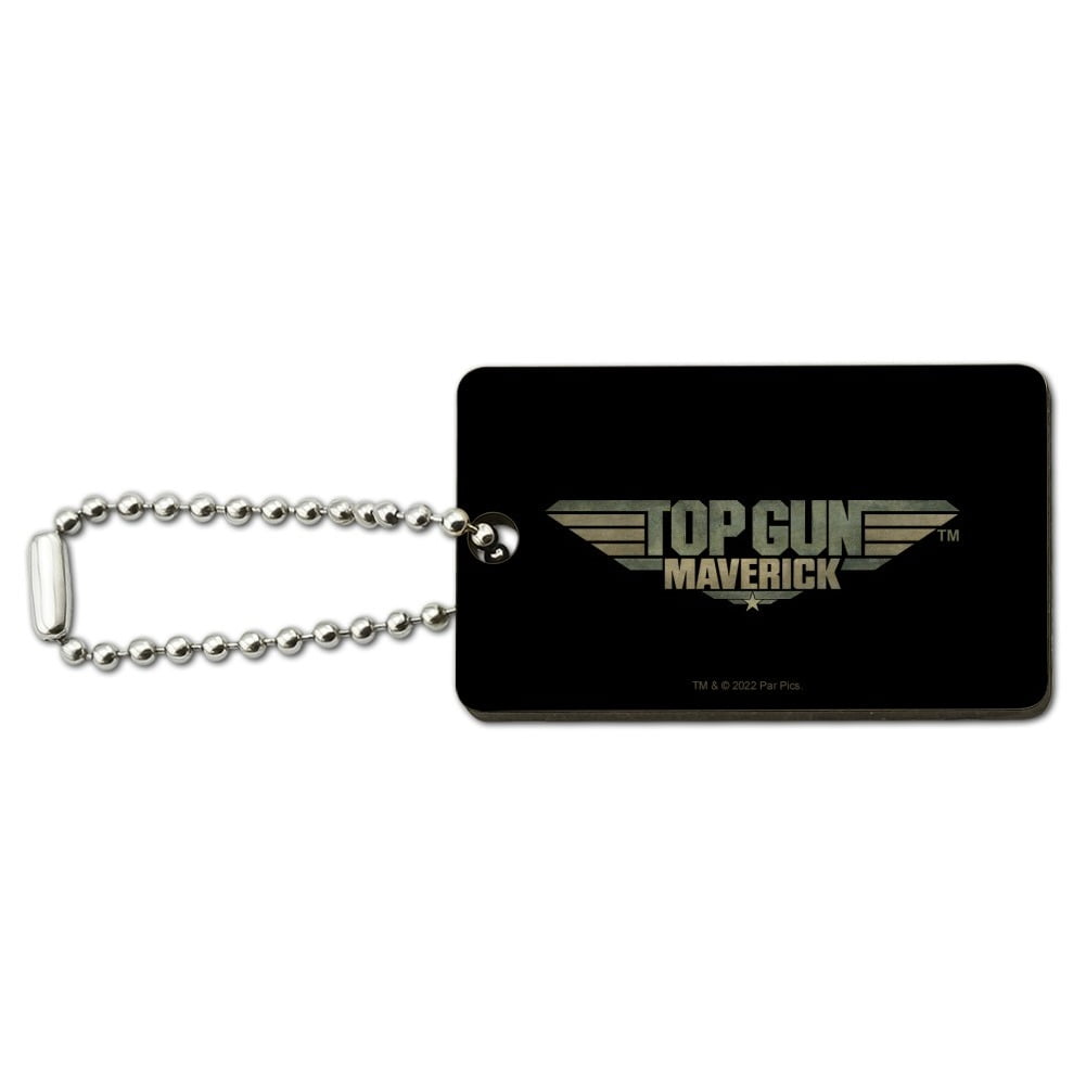 Top Gun: Maverick Logo Wood Wooden Rectangle Keychain Key Ring ...
