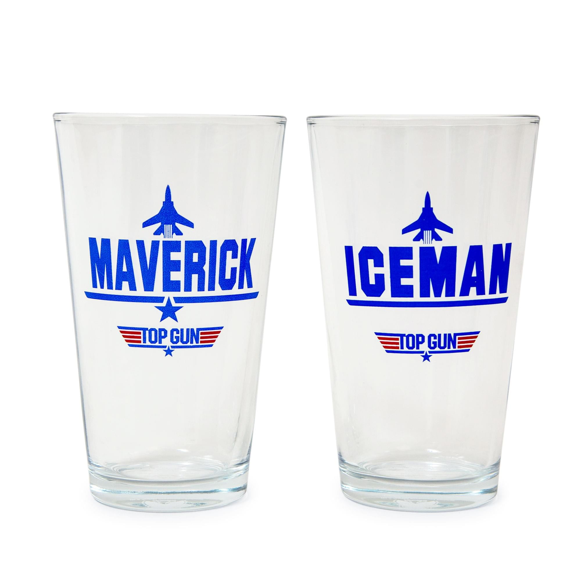 Top Gun Maverick and Iceman 20-Ounce Pint Glasses | Set of 2 - Walmart.com