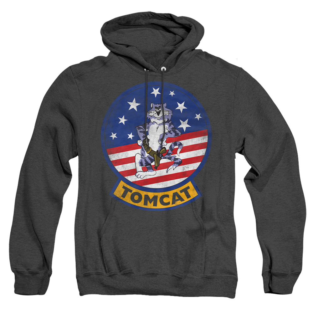 Top Gun Tomcat Logo Unisex Adult Pull-Over Heather Hoodie, Black Heather, Small - Walmart.com