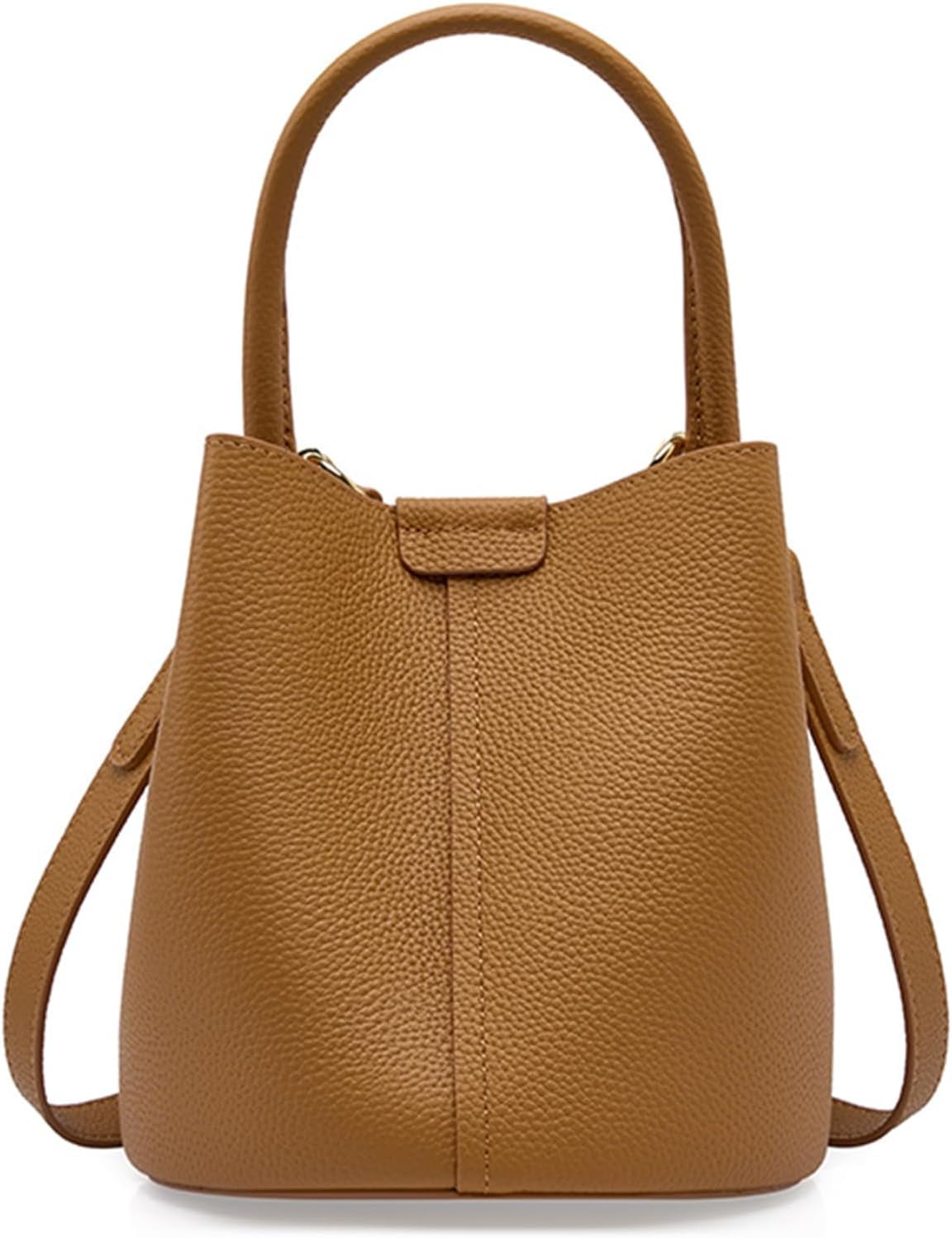 Top Handle Bucket Bag for Women, Genuine Leather Commuter Satchel ...