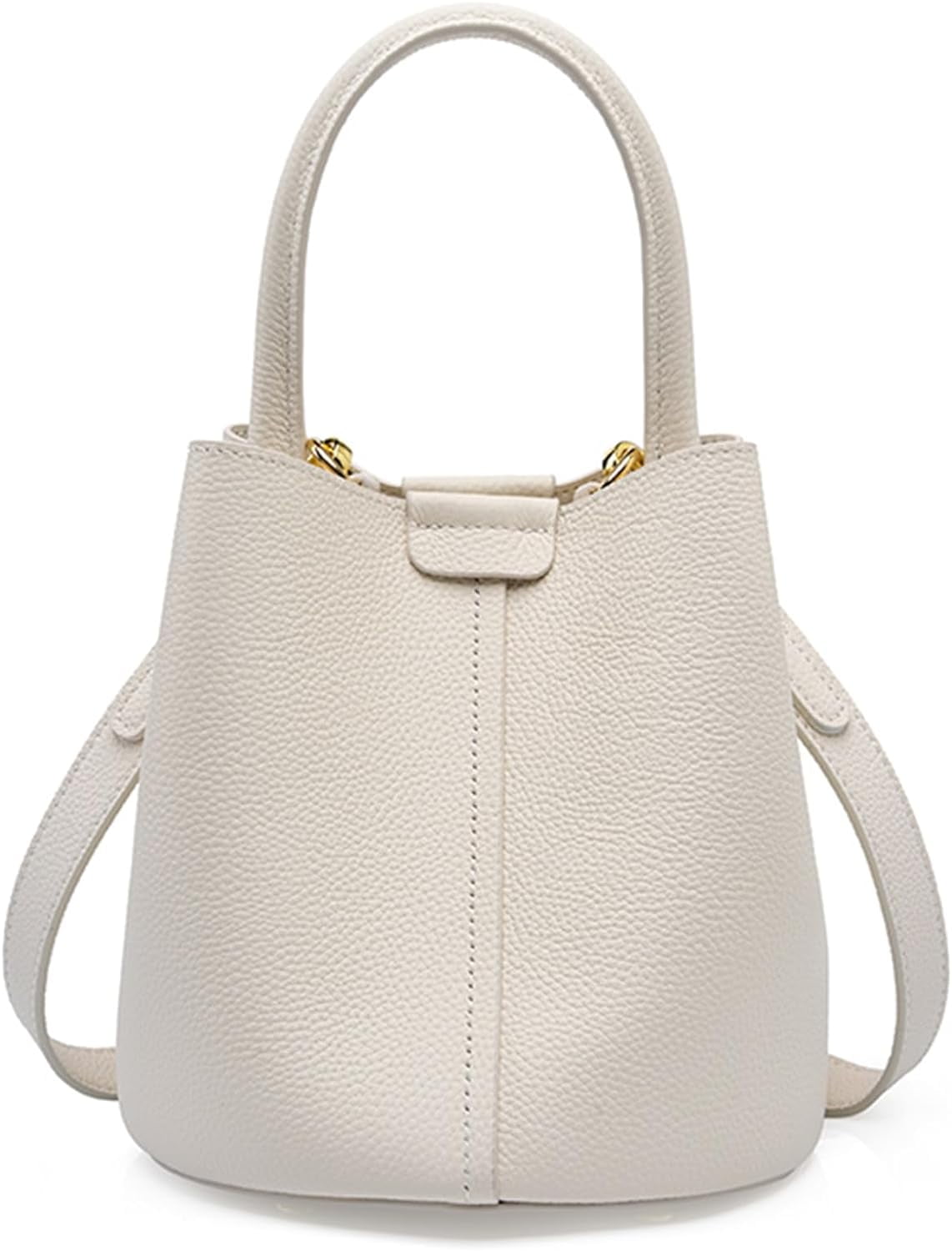 Top Handle Bucket Bag for Women, Genuine Leather Commuter Satchel ...