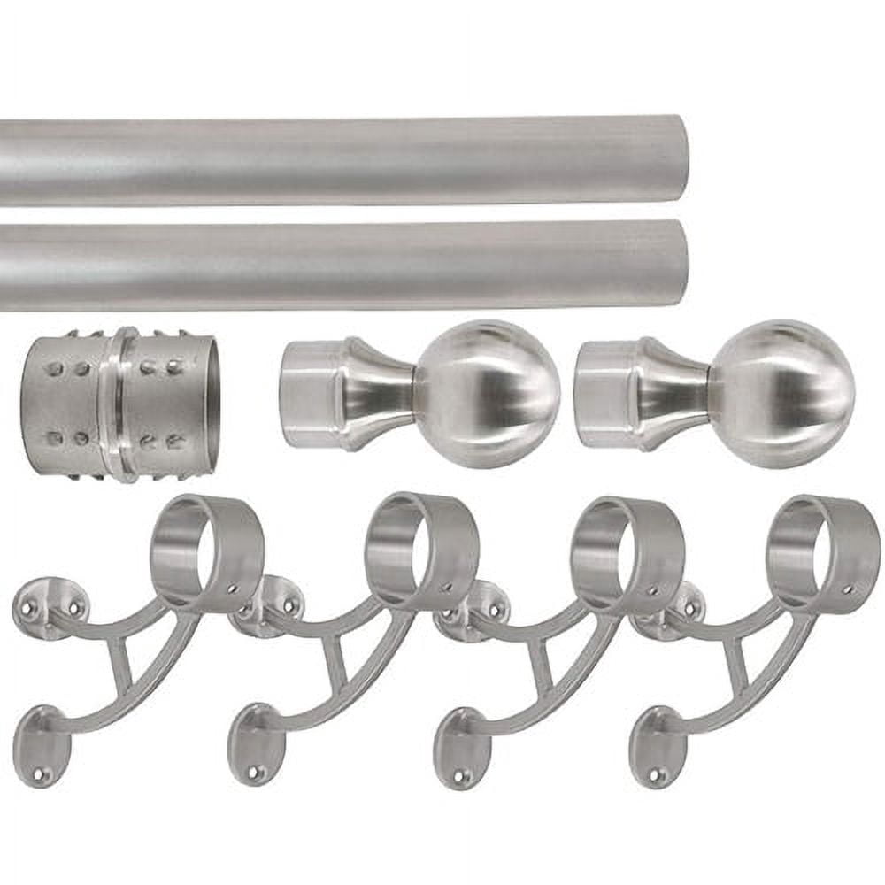Top Hardware Bar Mount Foot Rail Kit, Brushed Stainless Steel, 16 Ft ...