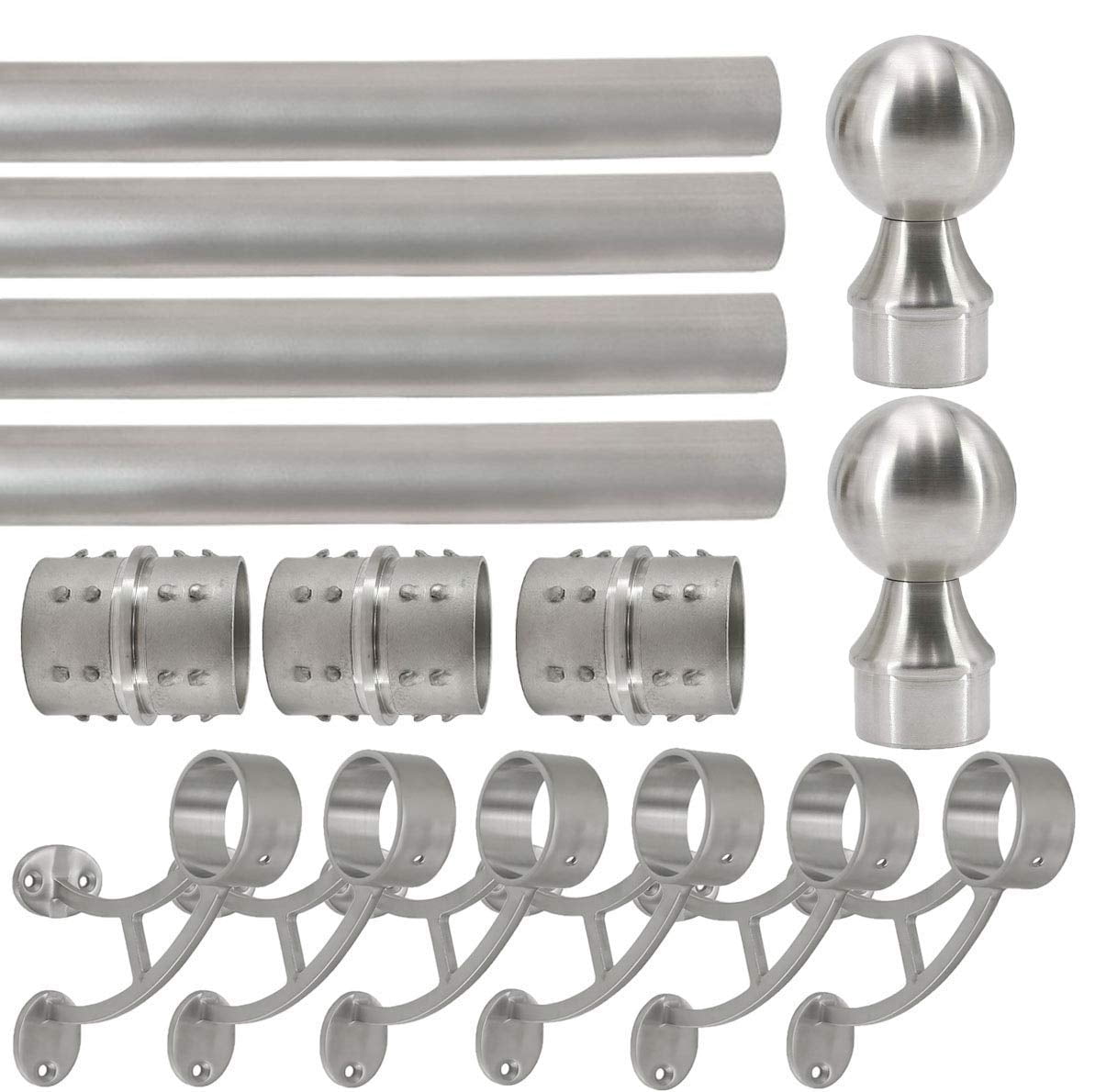 Top Hardware Bar Mount Foot Rail Kit (Custom-Made), Included 1 Brushed ...