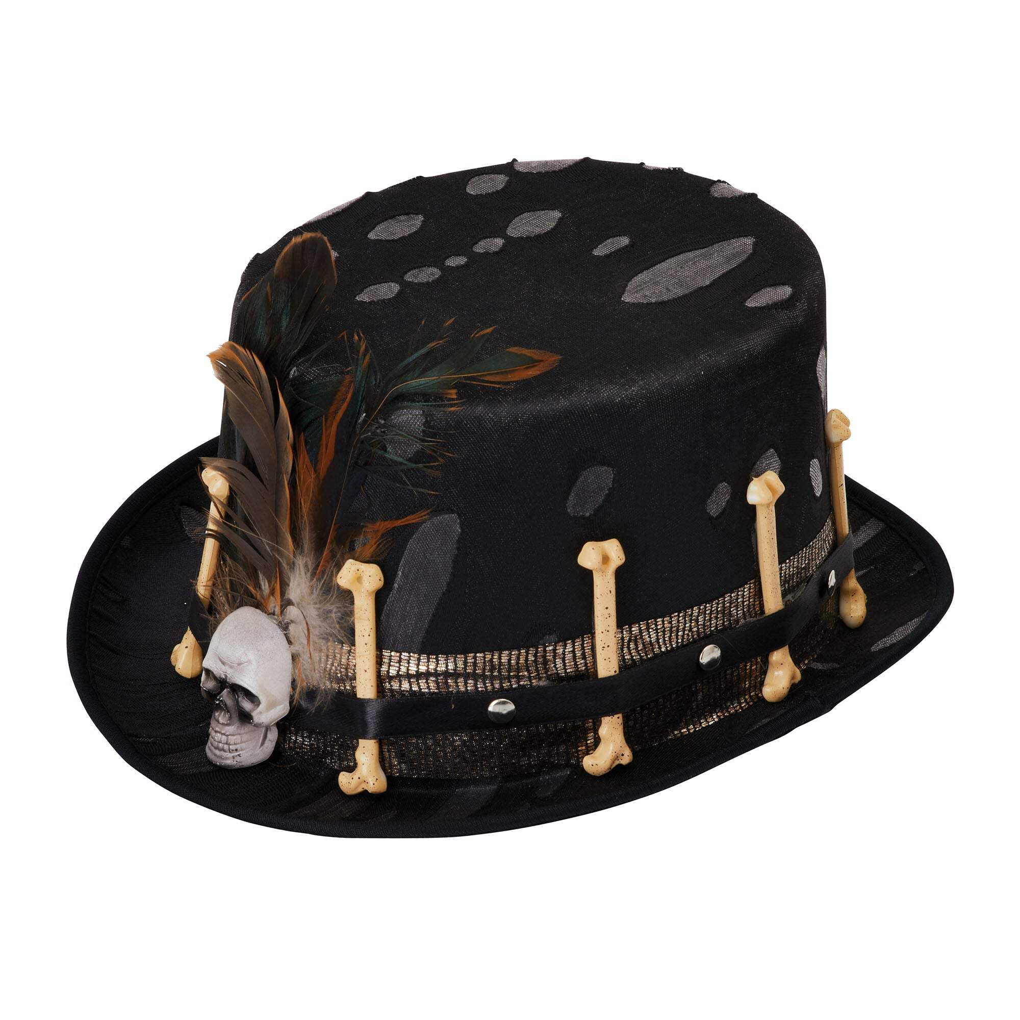 Top Hat Black Voodoo Style Hats Party One Size Male Adult Fancy Dress ...