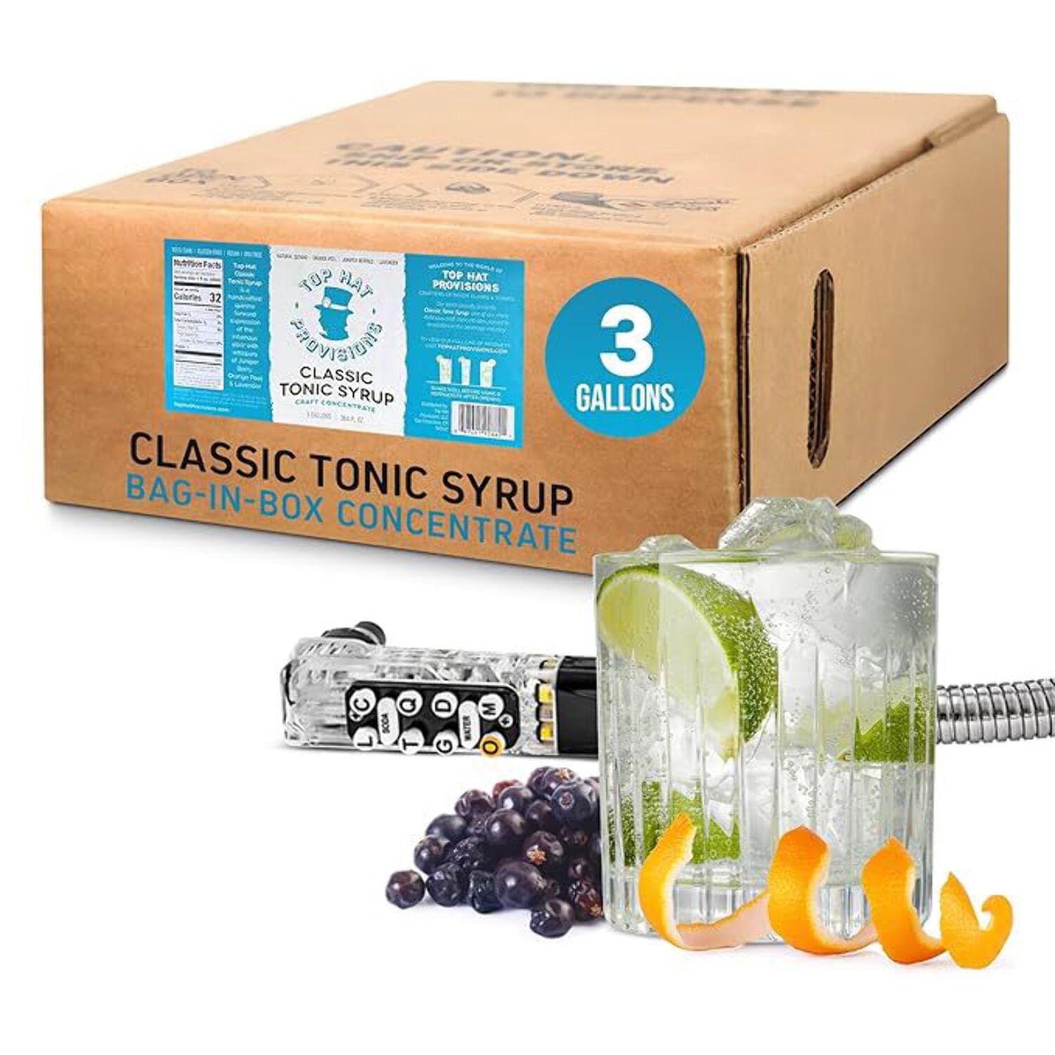 Top Hat Classic Tonic Syrup 5x Quinine Wellness Tonic Water Concentrate ...
