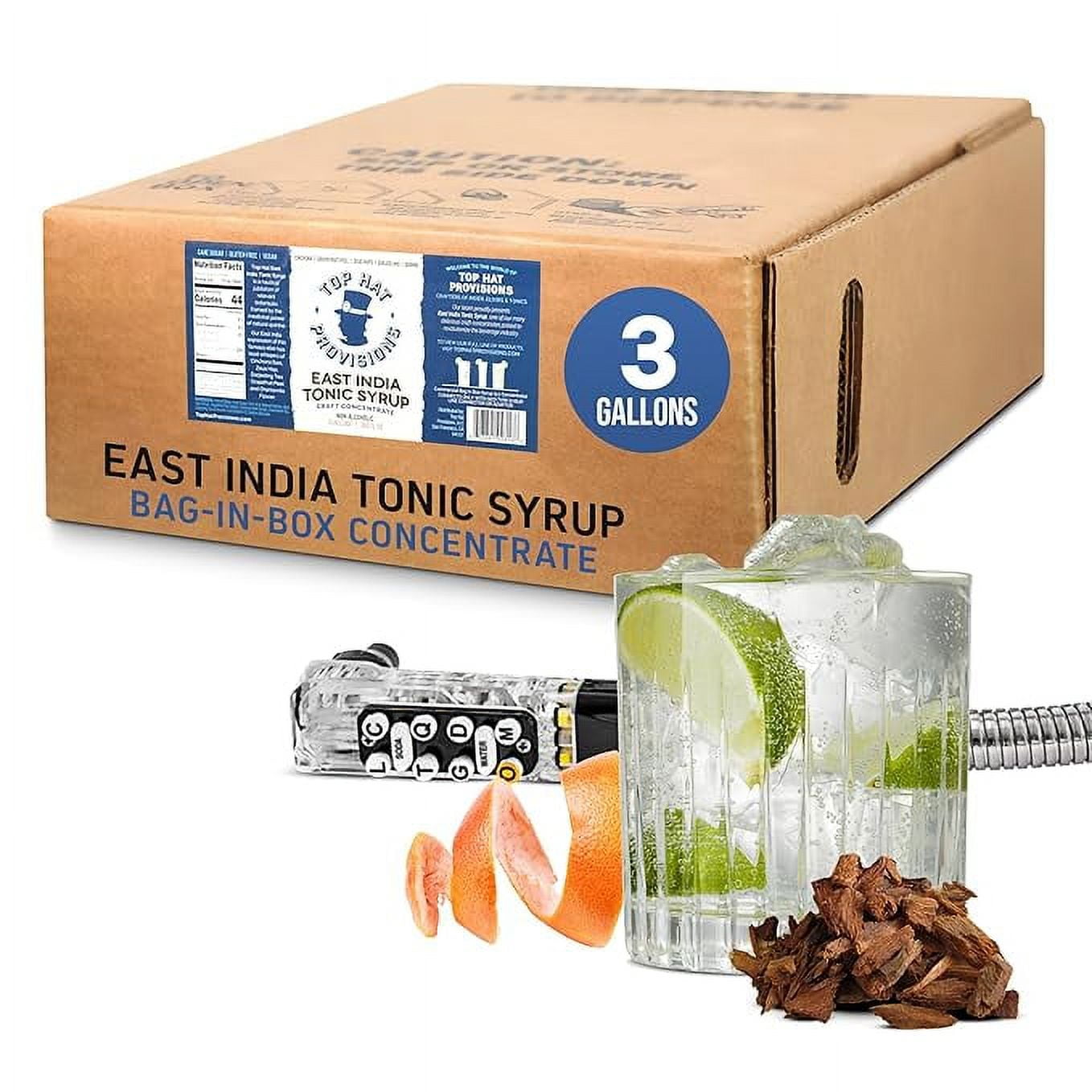 Top Hat East India Tonic Syrup & 5x Quinine Wellness Tonic Water ...