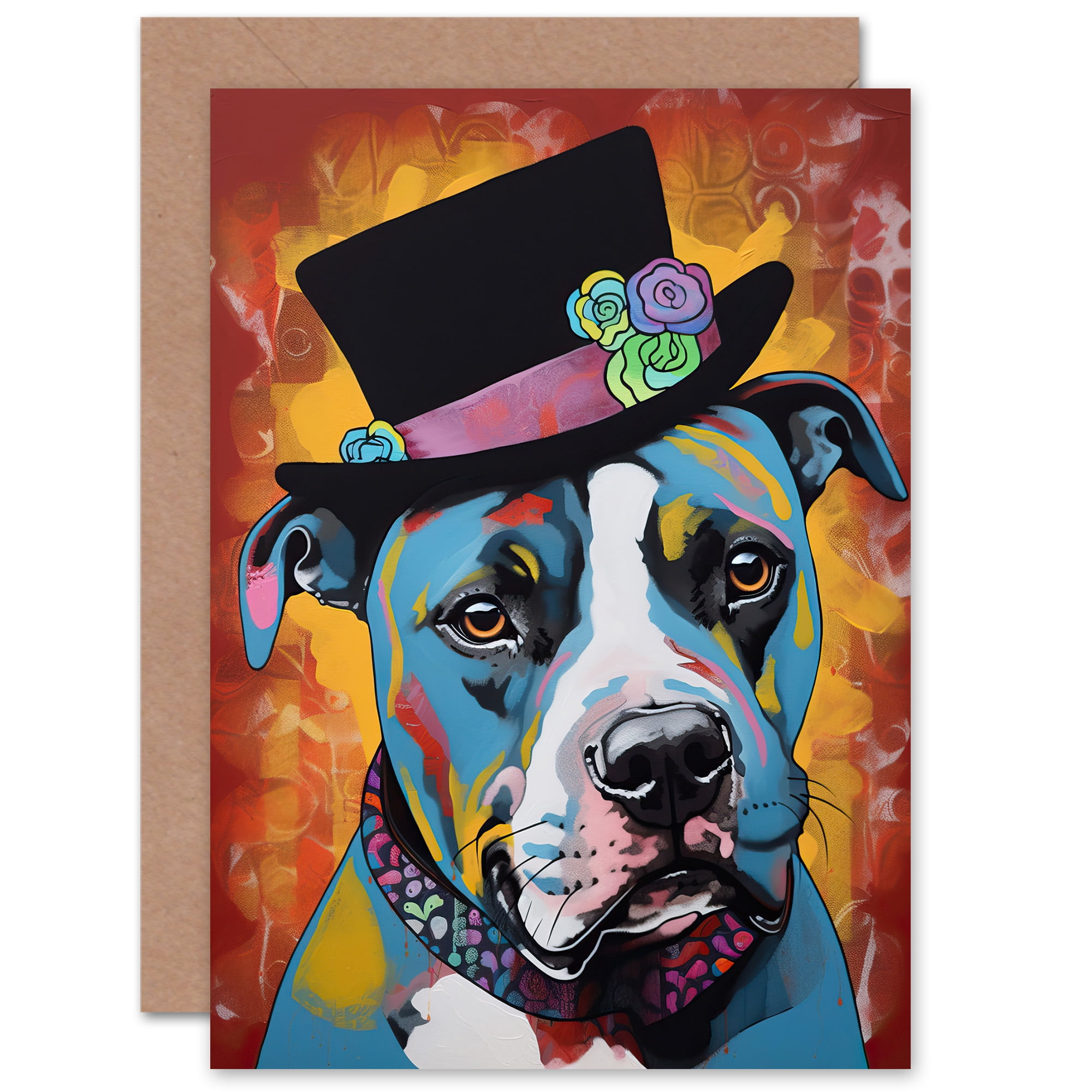 Top Hat Pitbull Dog Lover for Him or Her Man Woman Birthday Thank You ...