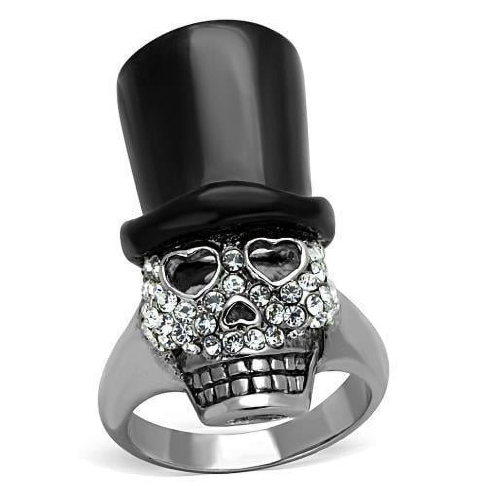Top Hat Skull Ring Anillo Para Hombre Mujer Stainless Steel Ring with ...