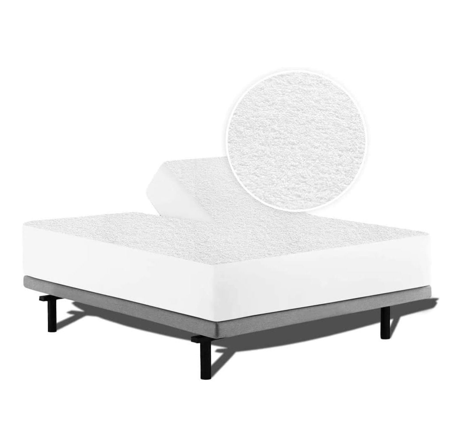 Top Head Split King Mattress Protector Fitted 15" Drop, 78" x 80", 39 ...