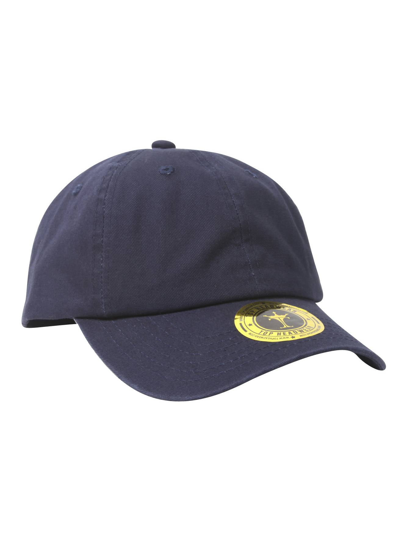 Top Head wear Low Profile Dyed Cotton Twill Cap,Navy - Walmart.com