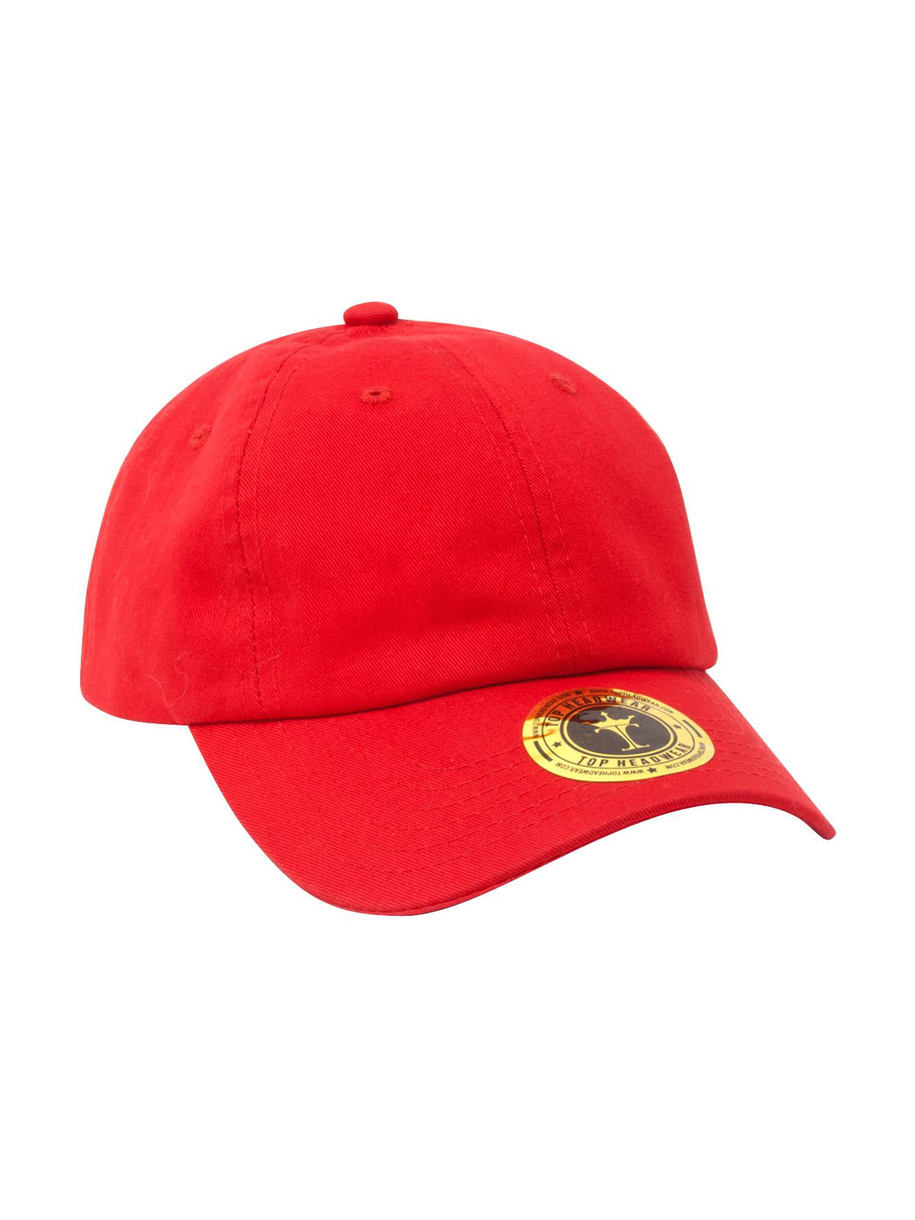 Top Head wear Low Profile Dyed Cotton Twill Cap ,Red - Walmart.com