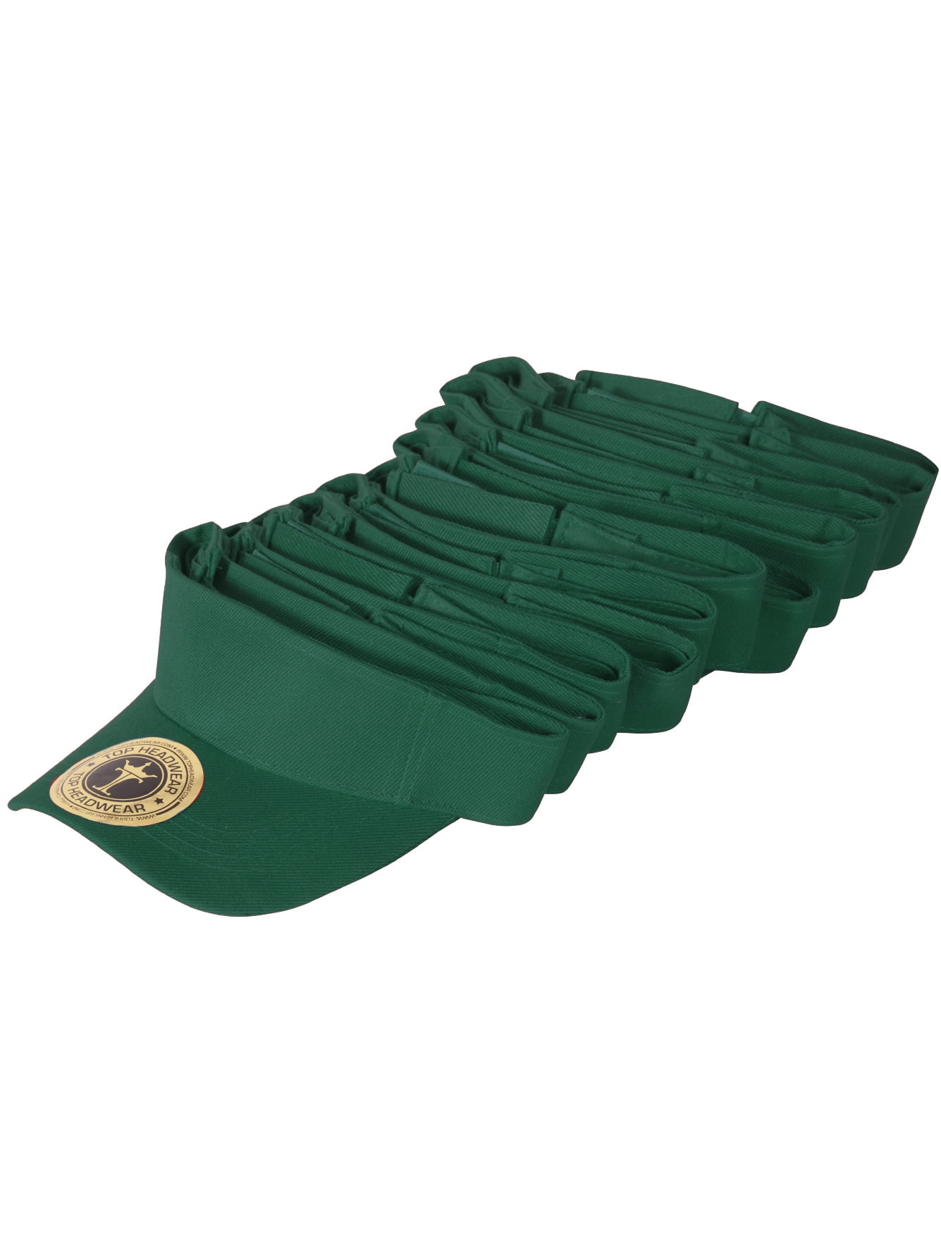 Top Headwear 12 Pack Youth Size Sun Visor Dozen Baseball Softball Caps for Kids, Light Forest ...