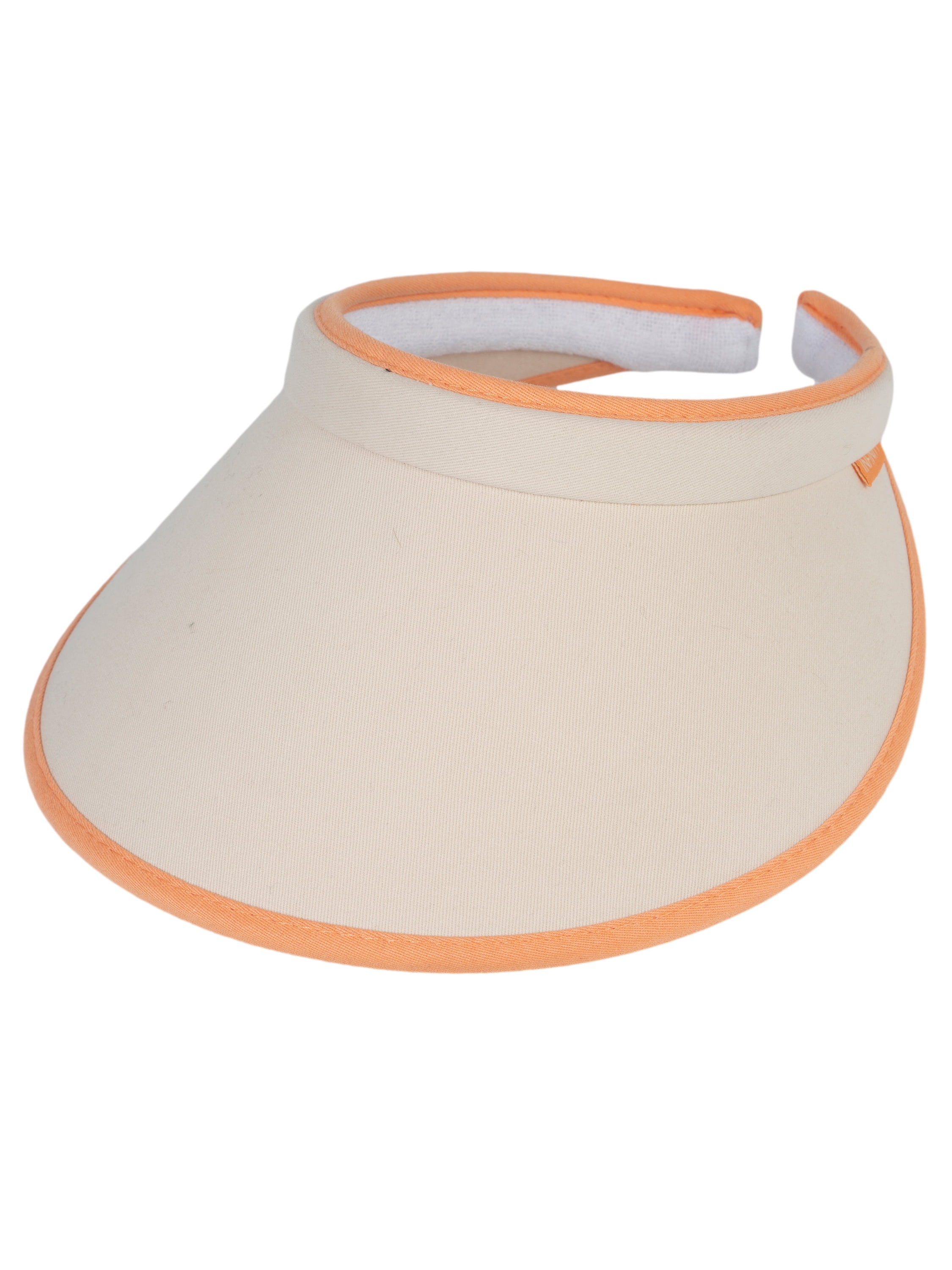 Top Headwear 2 Tone Cotton Clip On Visor 3 Inch Wide Brim Khaki/Orange ...