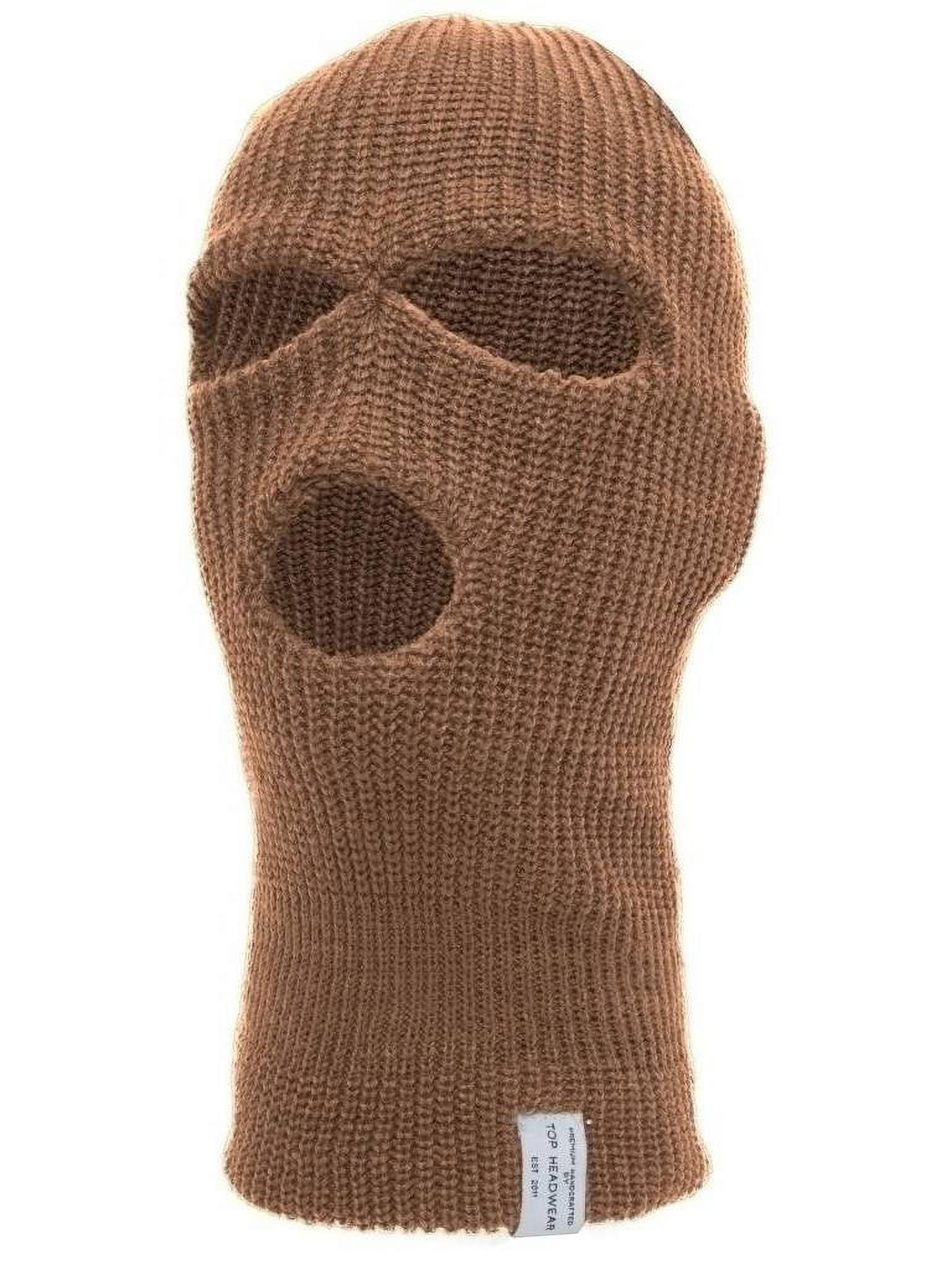 Top Headwear 3-Hole Winter Ski Mask - Khaki - Walmart.com