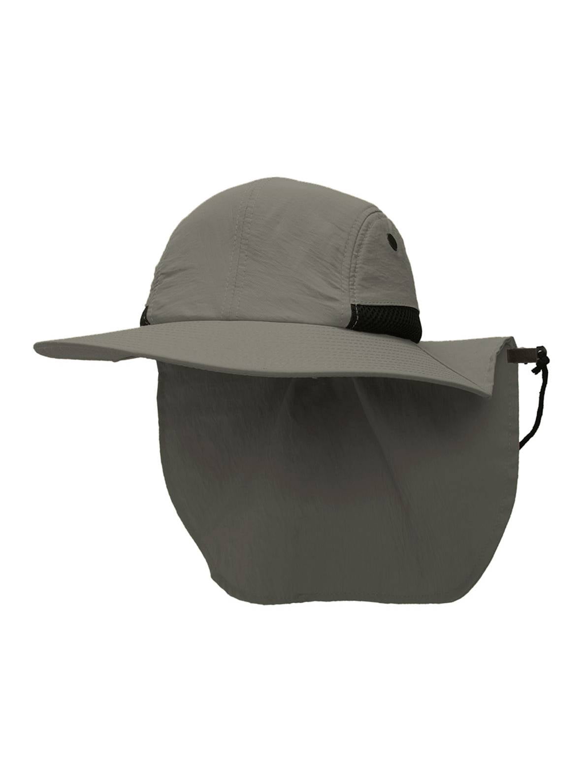 Top Headwear 4 Panel Large Bill Flap Sun Hat w/ Adjustable Flap Clip ...