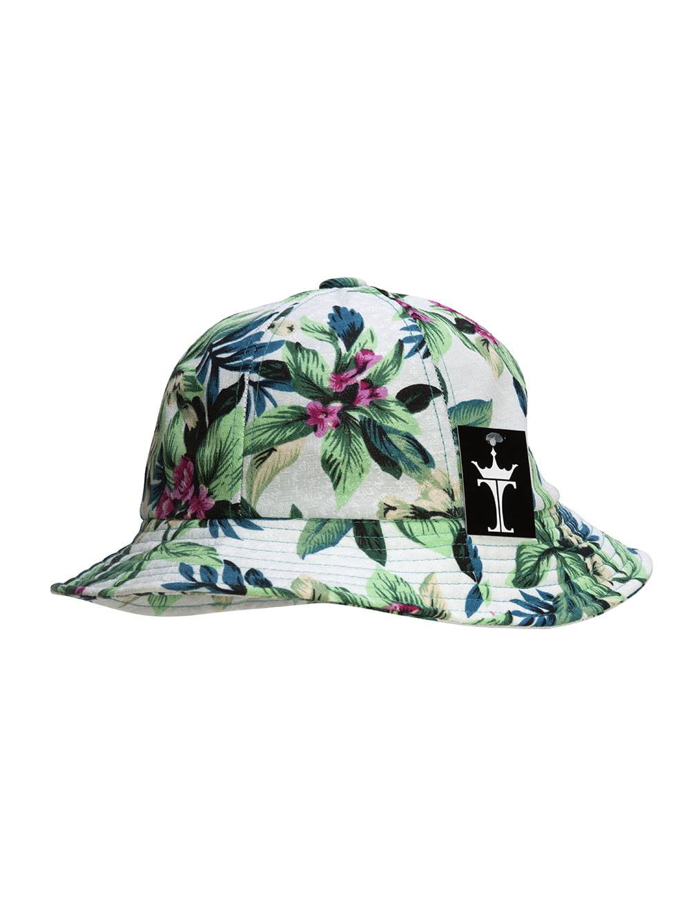 Top Headwear 6-Panel Bucket Hat - Floral - White/Green - Walmart.com