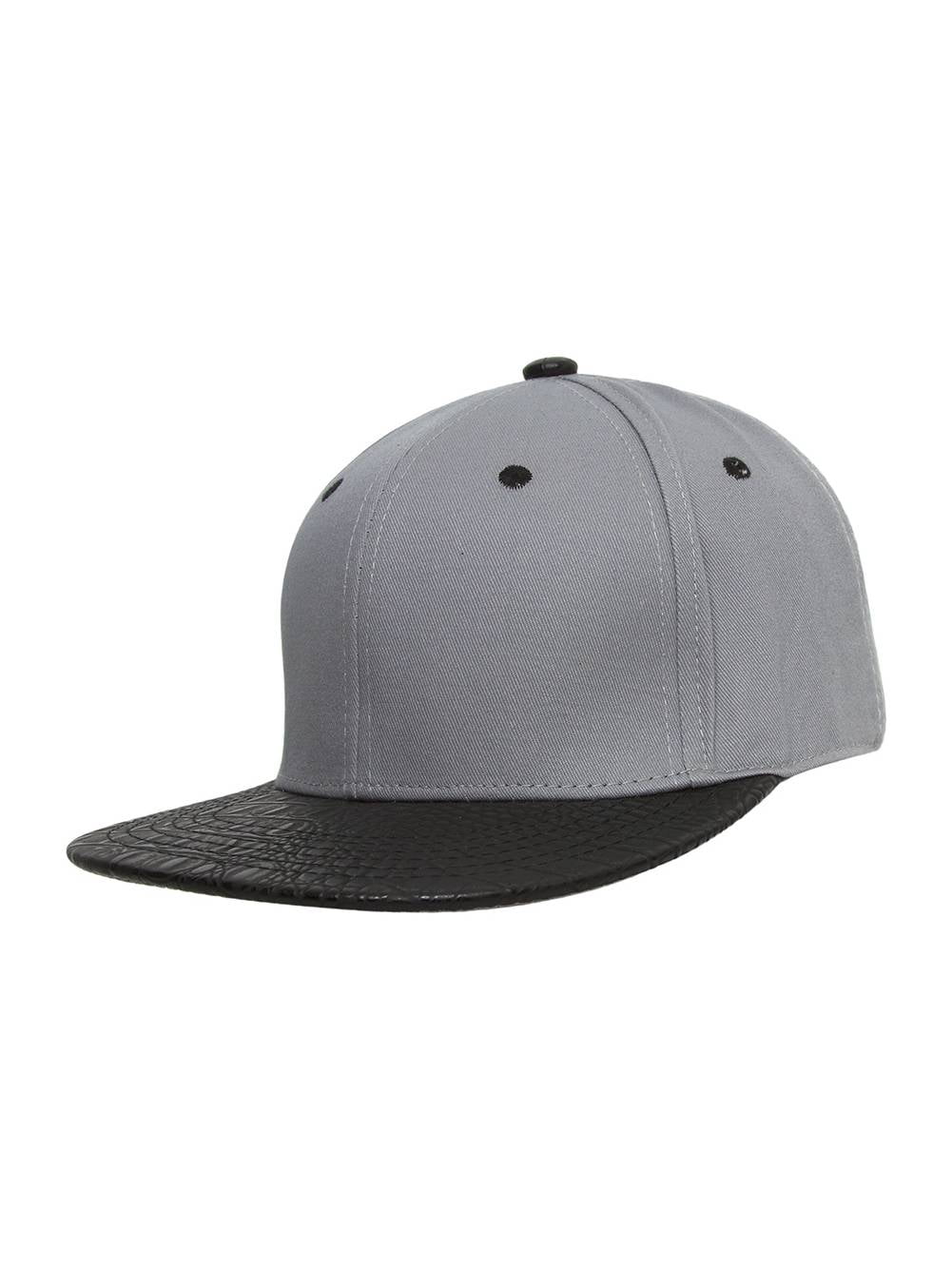 Top Headwear Adjustable Two-Tone Cap with Gator Print Bill - Grey/Black ...
