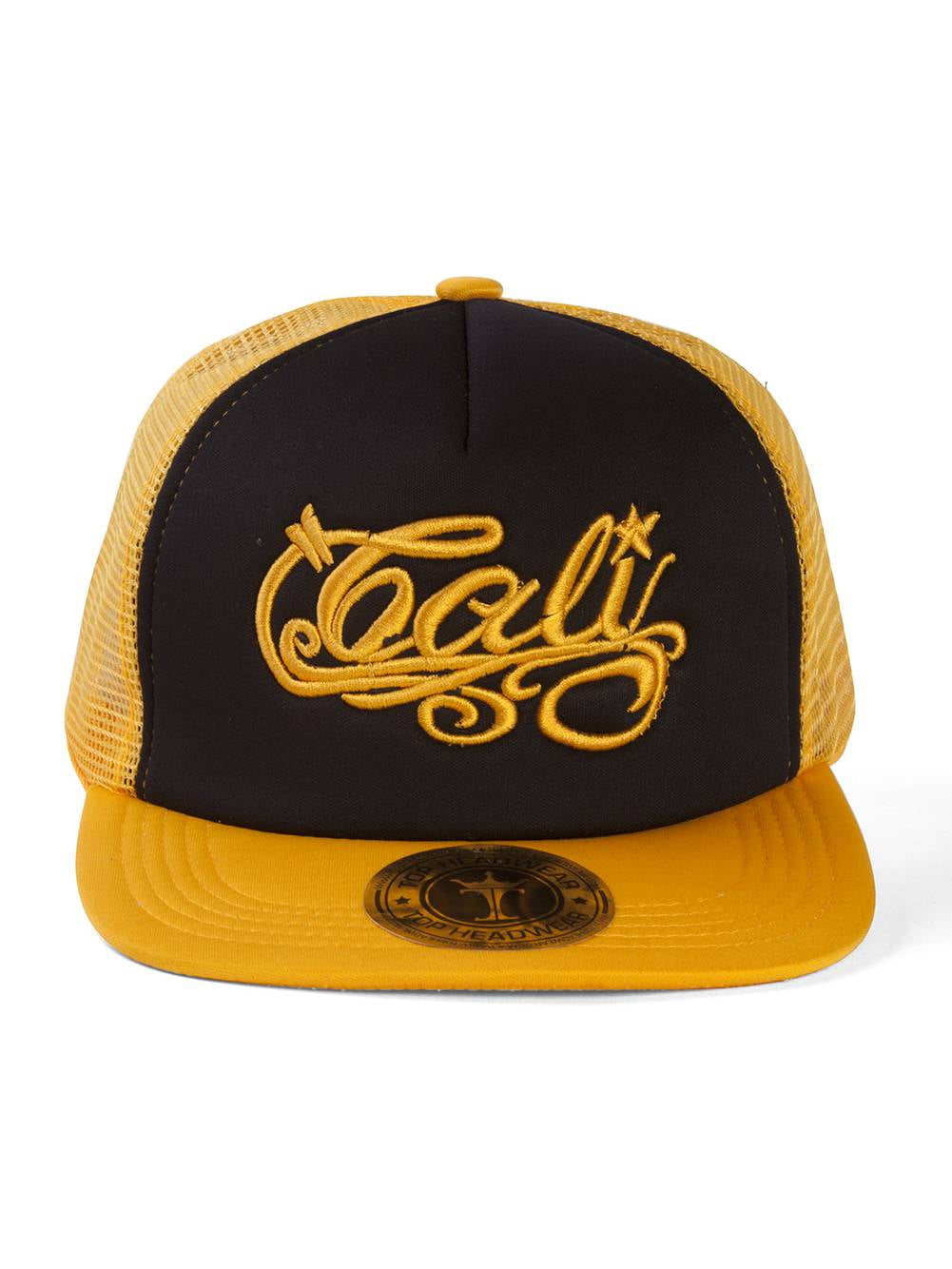 Top Headwear Cali Script Trucker Hat - Black/Gold - Walmart.com