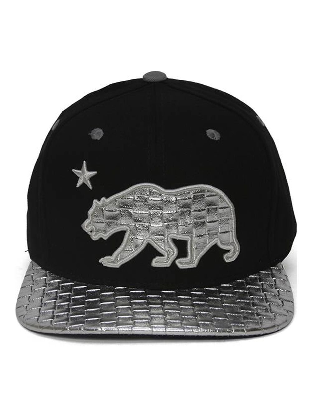 Top Headwear California Republic Bear Snapback w/ Quilted Bill - Black ...