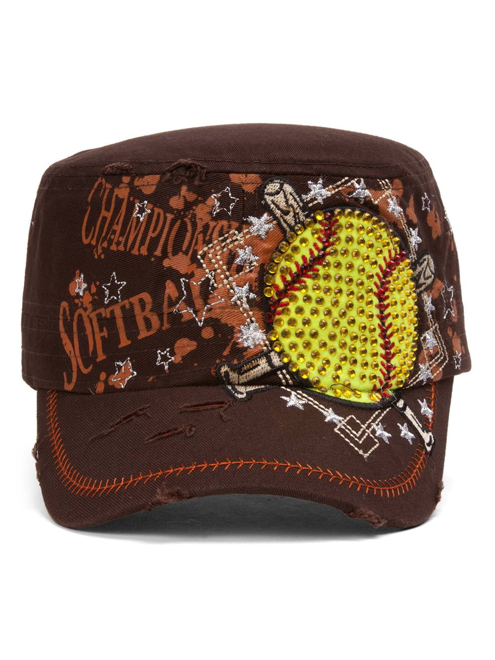 Top Headwear Championship Softball Distressed Cadet Cap - Brown ...