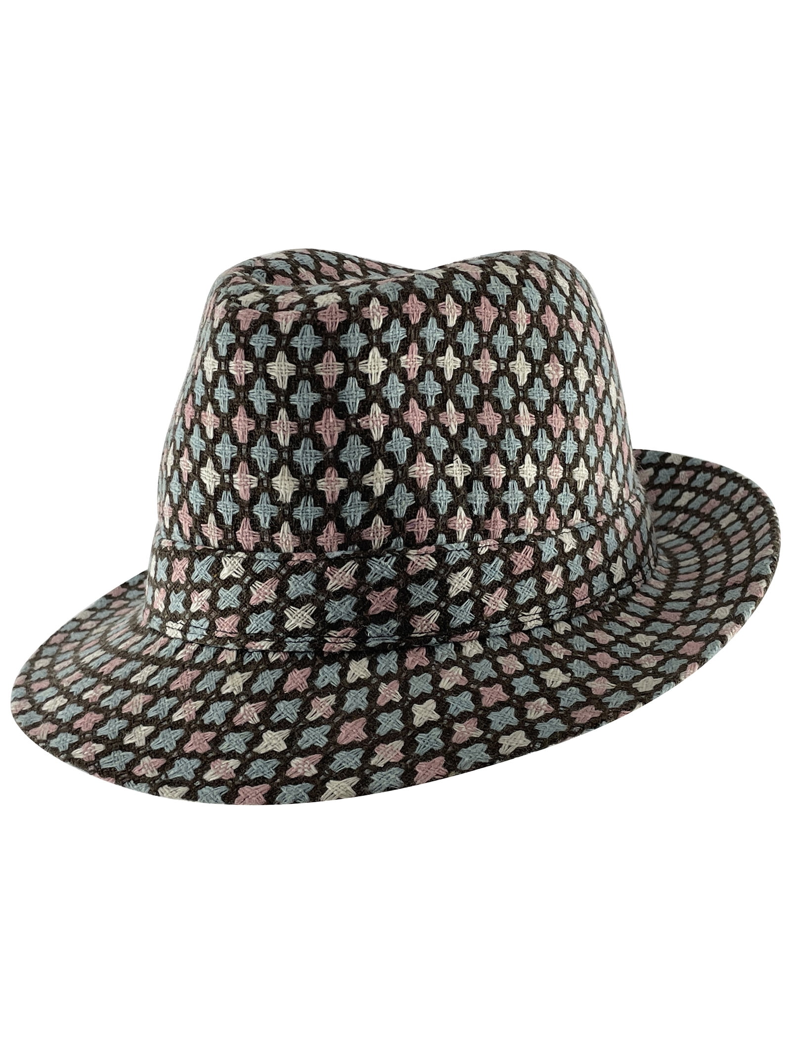 Top Headwear Checker Plaid Fedora Hat - Brown/Pink - Walmart.com