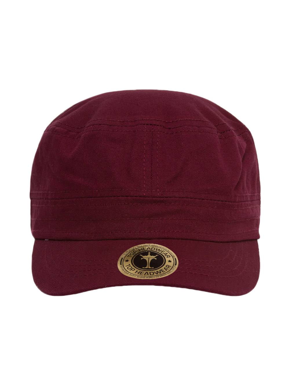 Top Headwear Cotton Adjustable Cadet Caps - Burgundy - Walmart.com