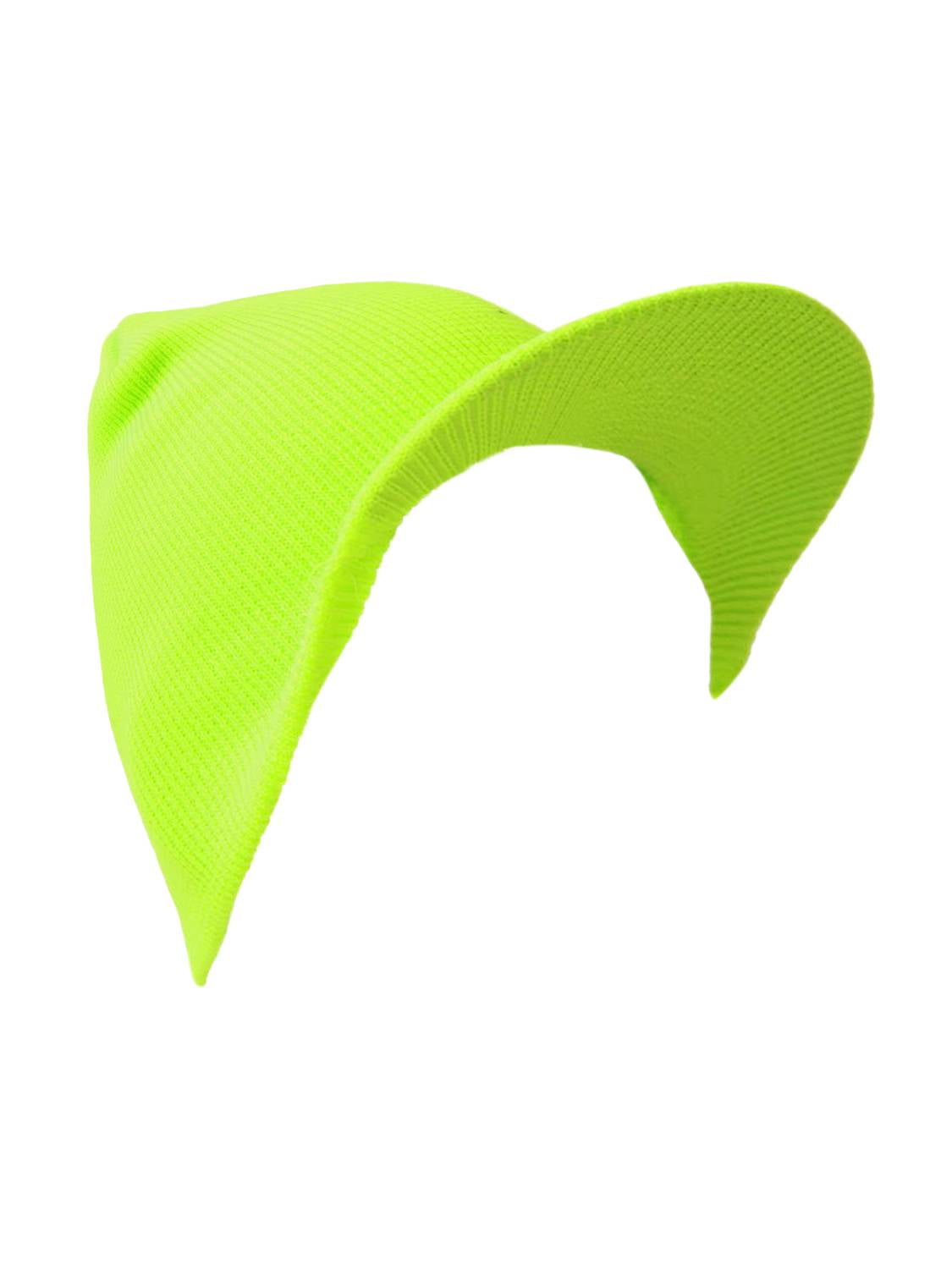 Top Headwear Cuffless Beanie Cap with Visor, Neon Green - Walmart.com