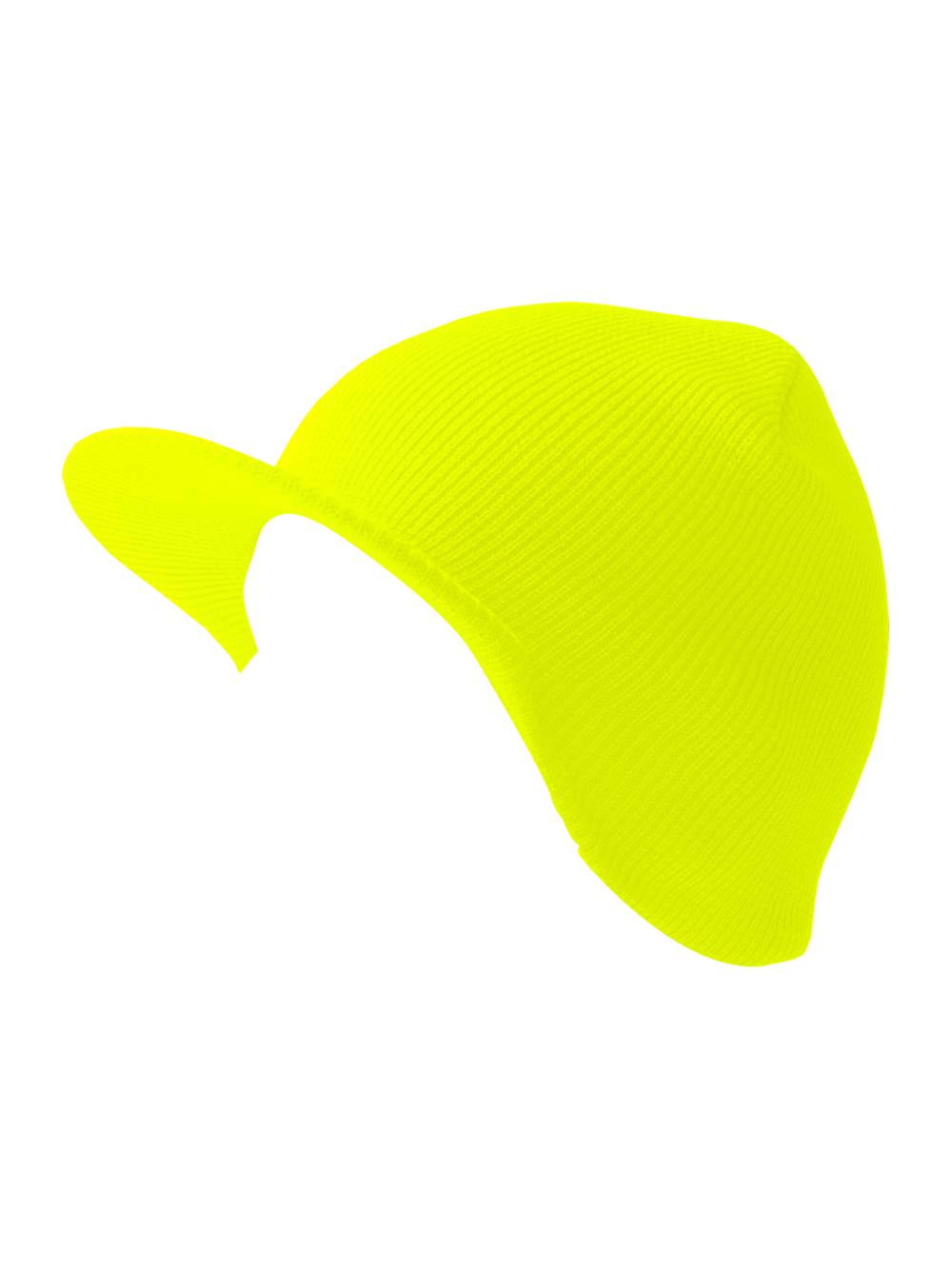 Top Headwear Cuffless Beanie Cap with Visor, Neon Yellow - Walmart.com