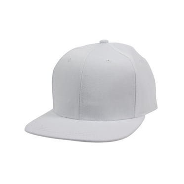 Classic Plain White Snapback Hat Cap, Hip Hop Style, Flat Bill, Solid ...