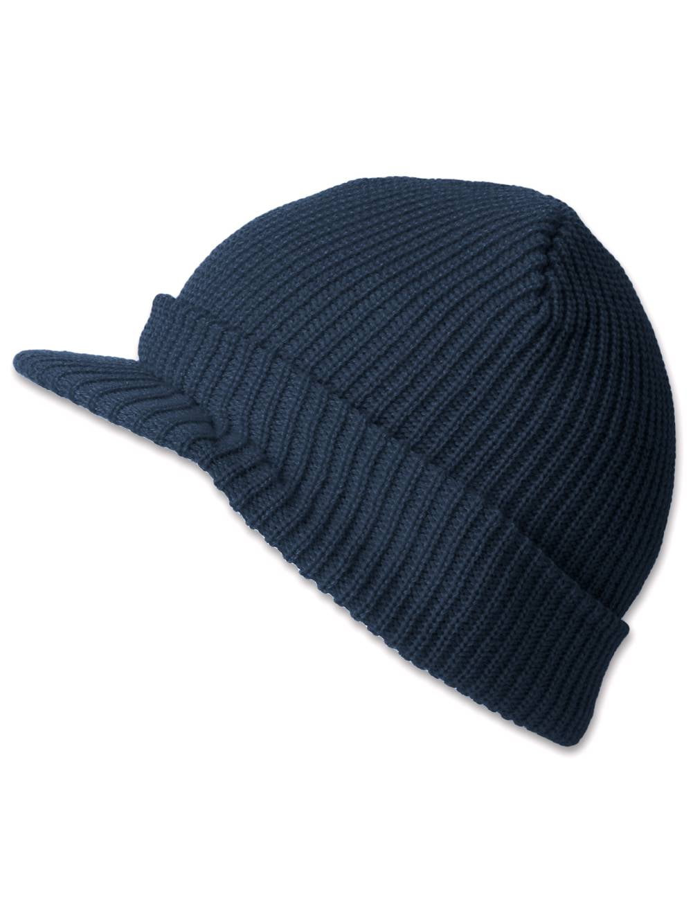 Top Headwear GI Cuff Ribbed Beanie Visor, Navy - Walmart.com